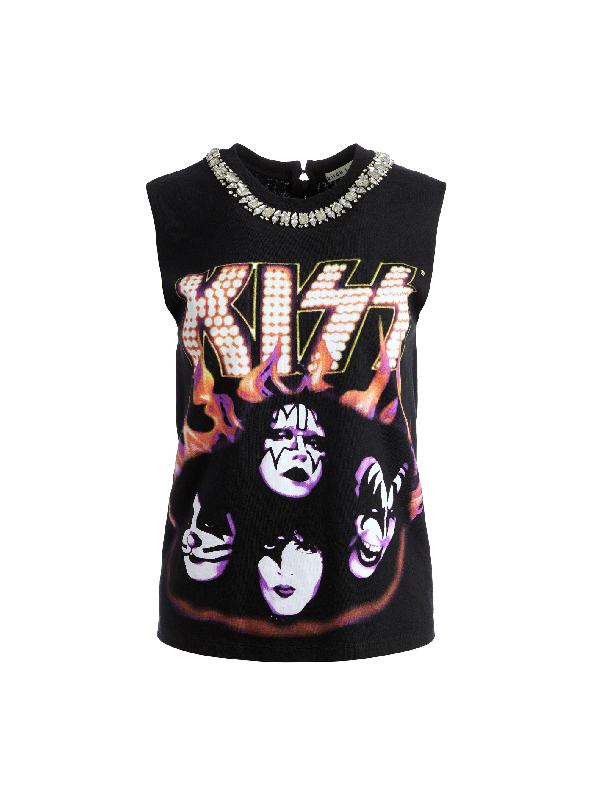 Miller Embellished Muscle Tank In Black/multi | Alice + Olivia