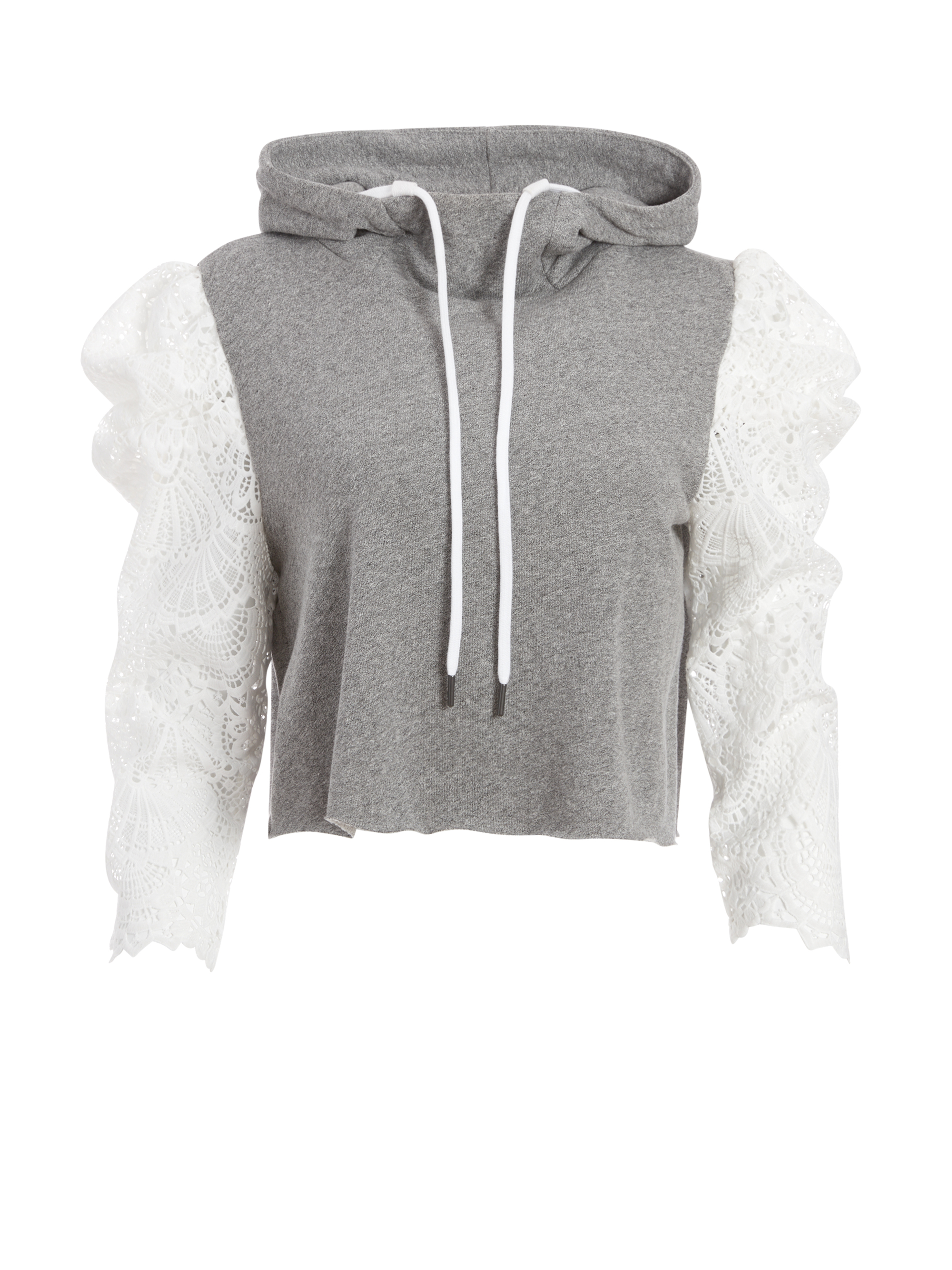 Muffy Puff Sleeve Hoodie In Melange Grey | Alice + Olivia