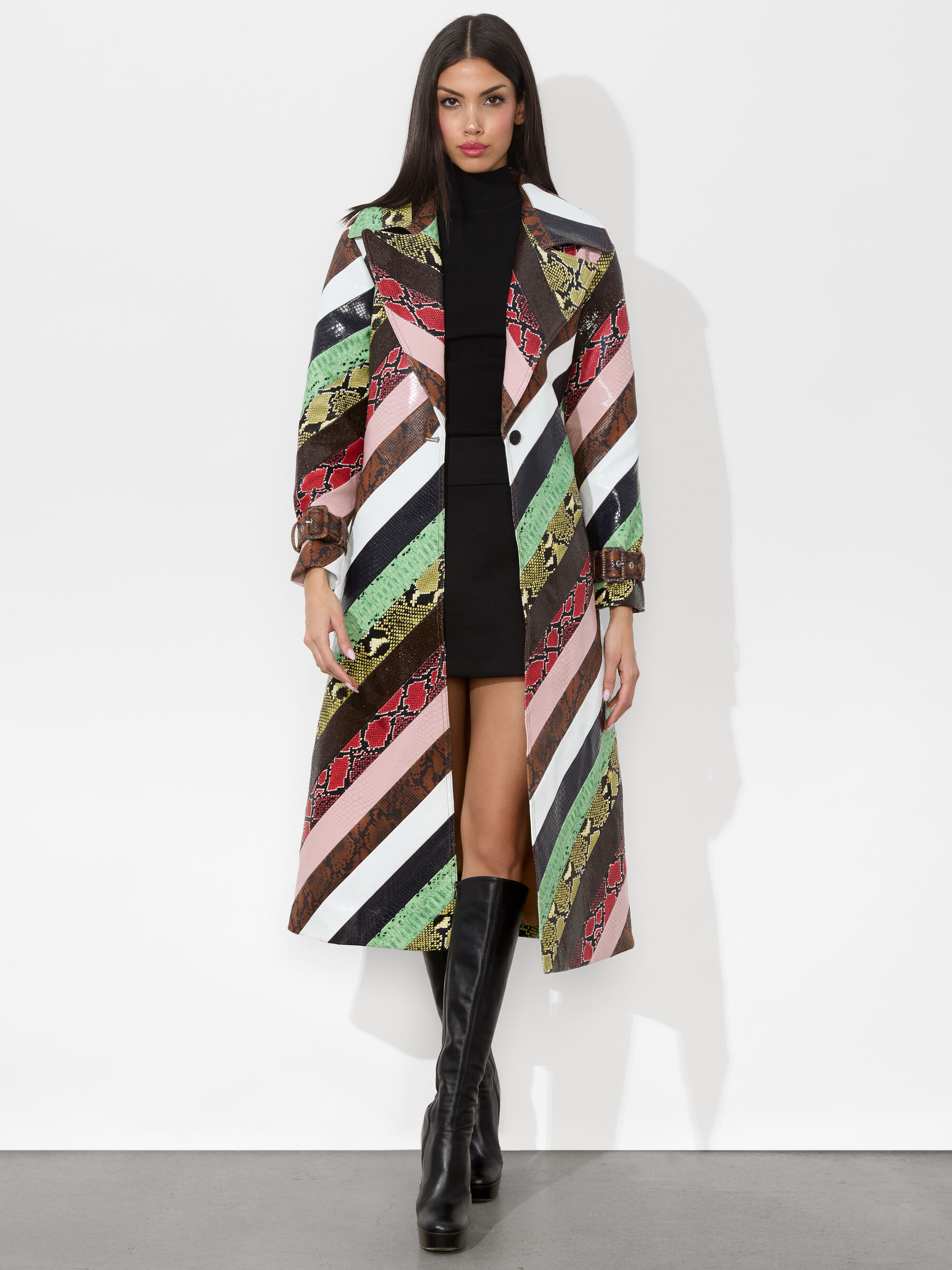 KEITH VEGAN MIDI TRENCH in MULTI | ALICE + OLIVIA