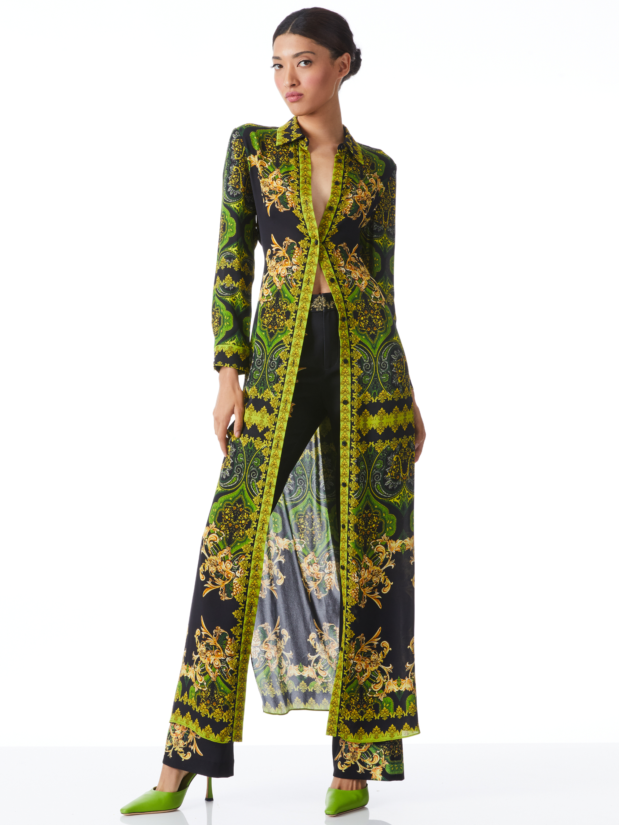 Chassidy Maxi Shirt Dress In Rendezvous | Alice + Olivia