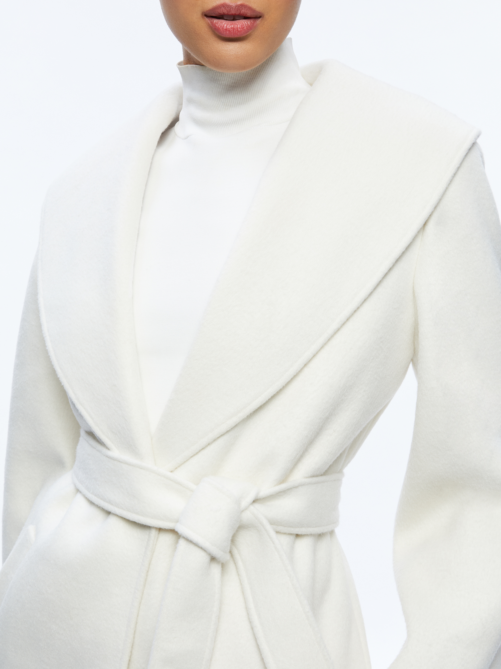 Marcelene Midi Coat In Ecru | Alice + Olivia