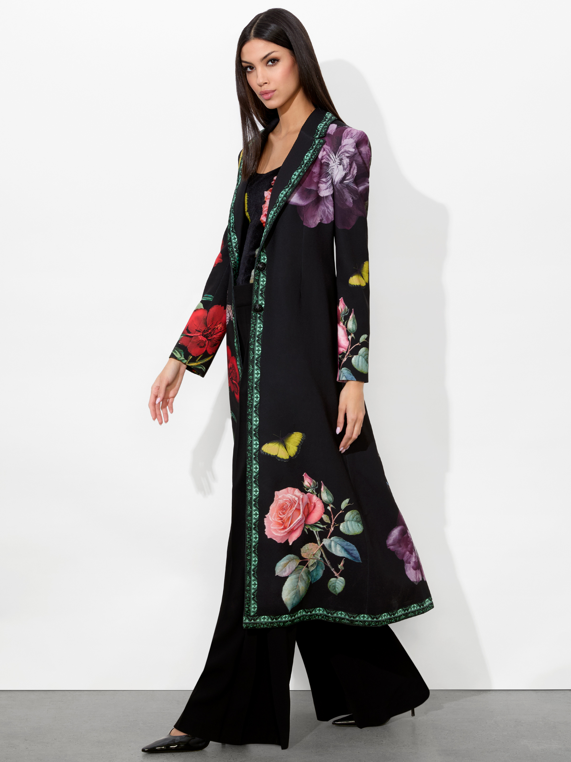Bret Long Blazer In In The Wind Floral | Alice + Olivia