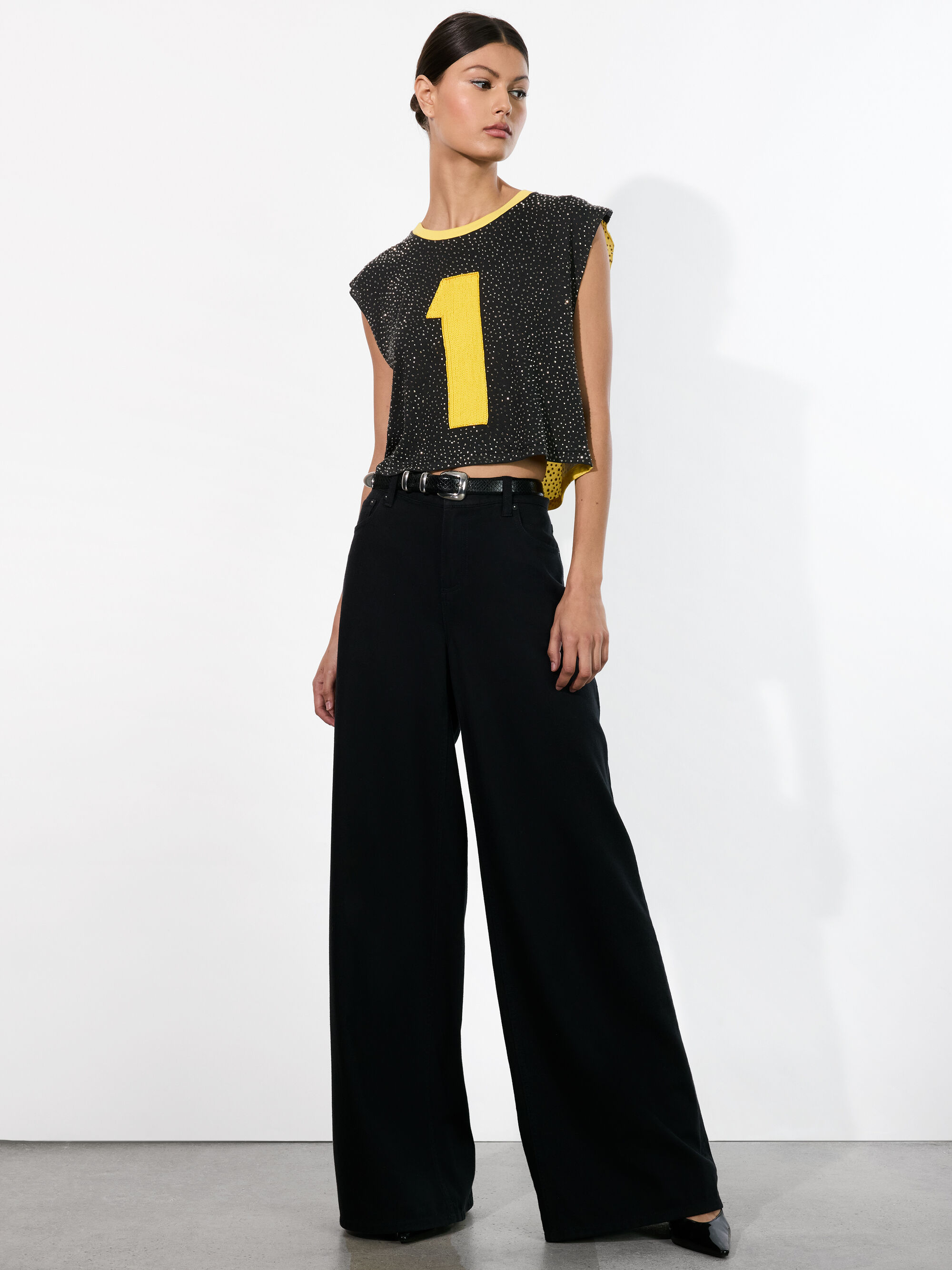 A+O X THE BEATLES MICAH MUSCLE TANK in NUMBER ONE | ALICE + OLIVIA