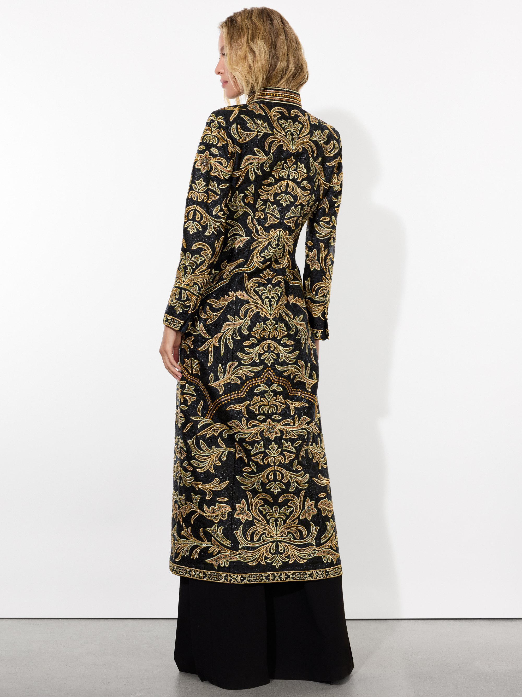 Thomas Embellished Coat In Black/gold | Alice + Olivia