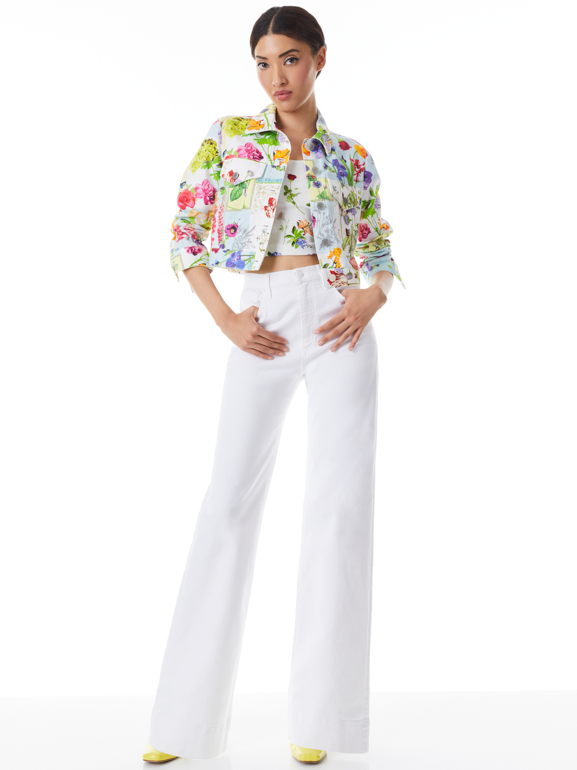 Chloe Boxy Cropped Jacket In Make A Statement | Alice + Olivia