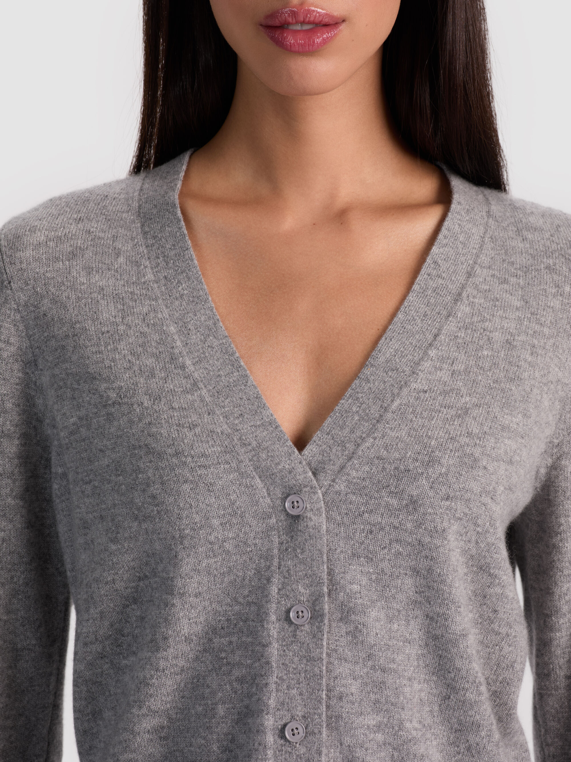 GRACE CASHMERE CARDIGAN in MEDIUM HEATHER GREY | ALICE + OLIVIA