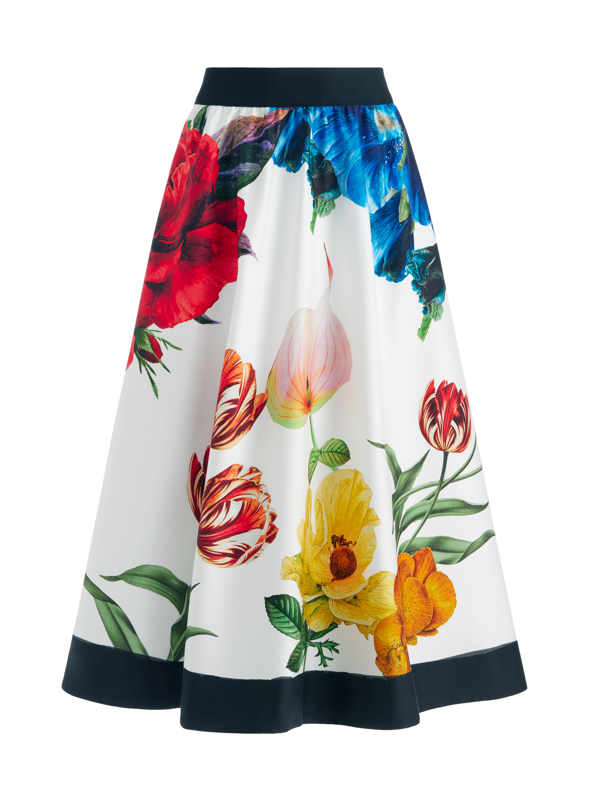 EARLA HIGH RISE FLARED MIDI SKIRT in LE PARISIEN | ALICE + OLIVIA
