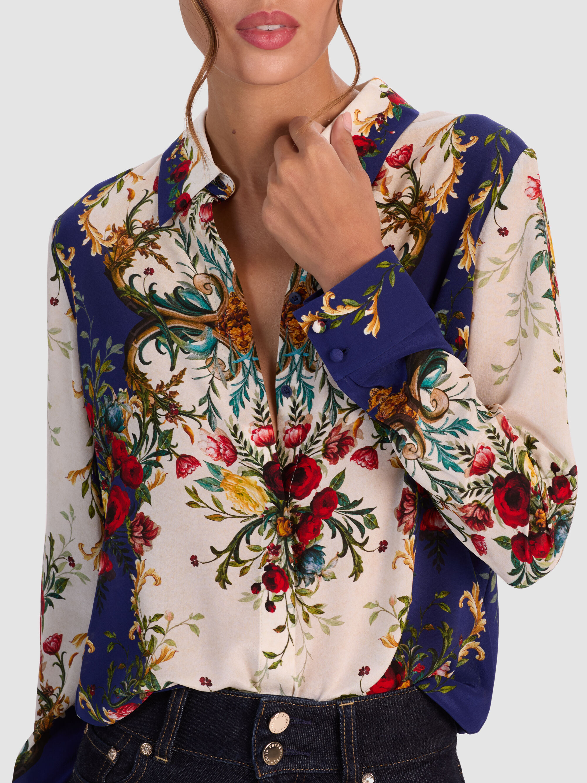 WILLA SILK BLOUSE in GILDED ROSE | ALICE + OLIVIA