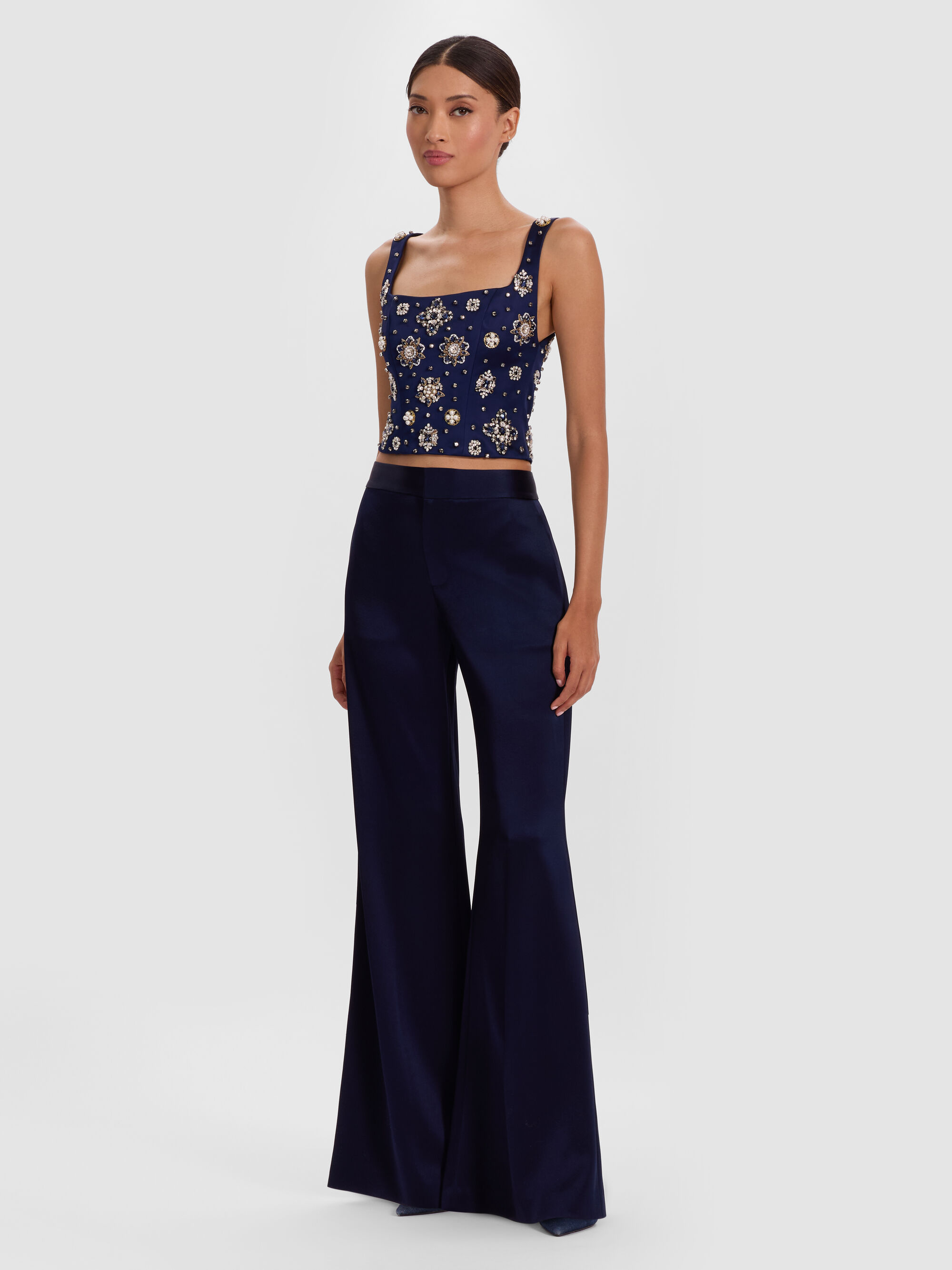 SHANE WIDE LEG PANT in MIDNIGHT BLUE | ALICE + OLIVIA