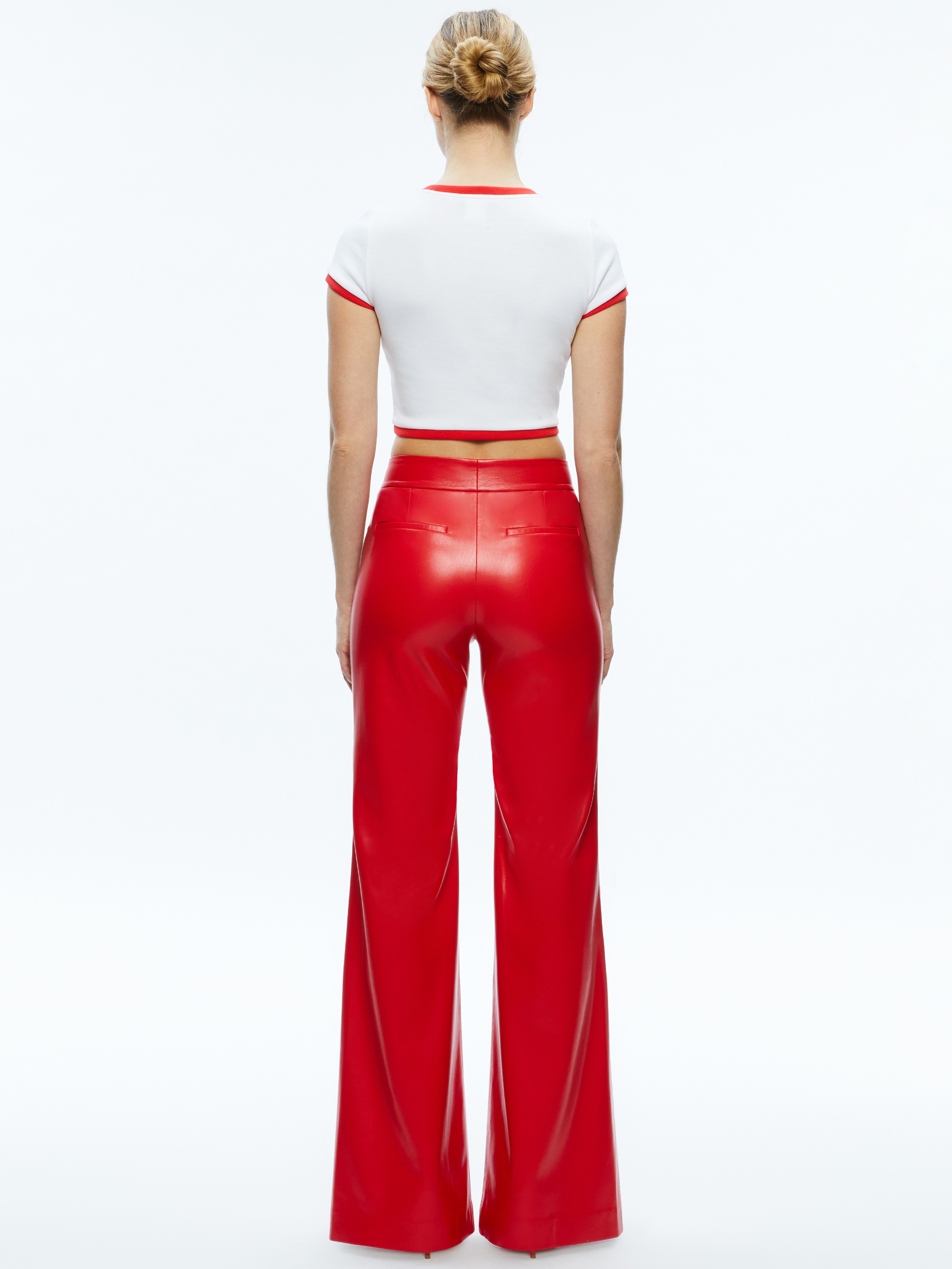 Dylan Vegan Pant In Bright Ruby | Alice + Olivia