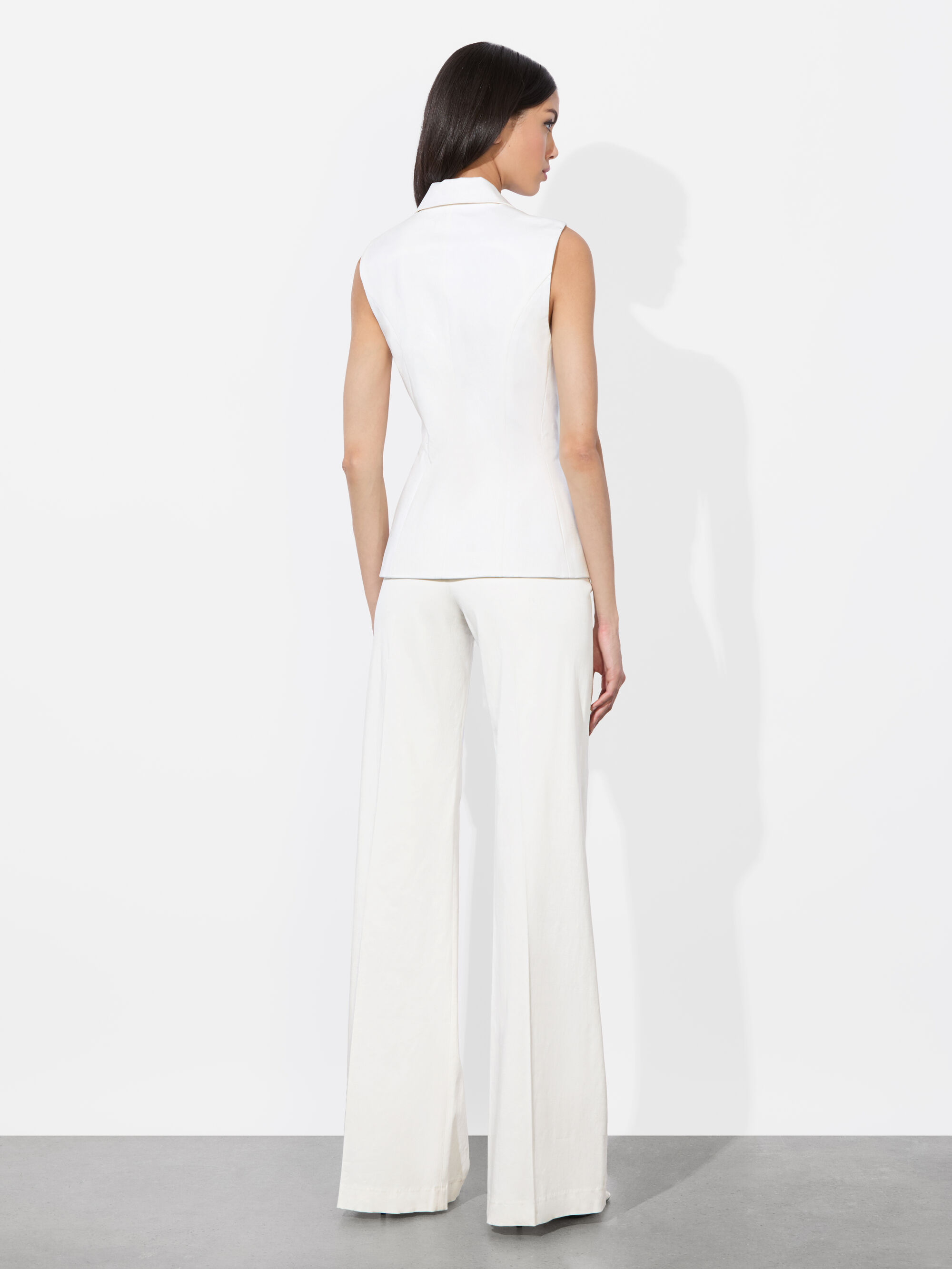 SAMMIE SCULPTED BLAZER VEST in OFF WHITE | ALICE + OLIVIA