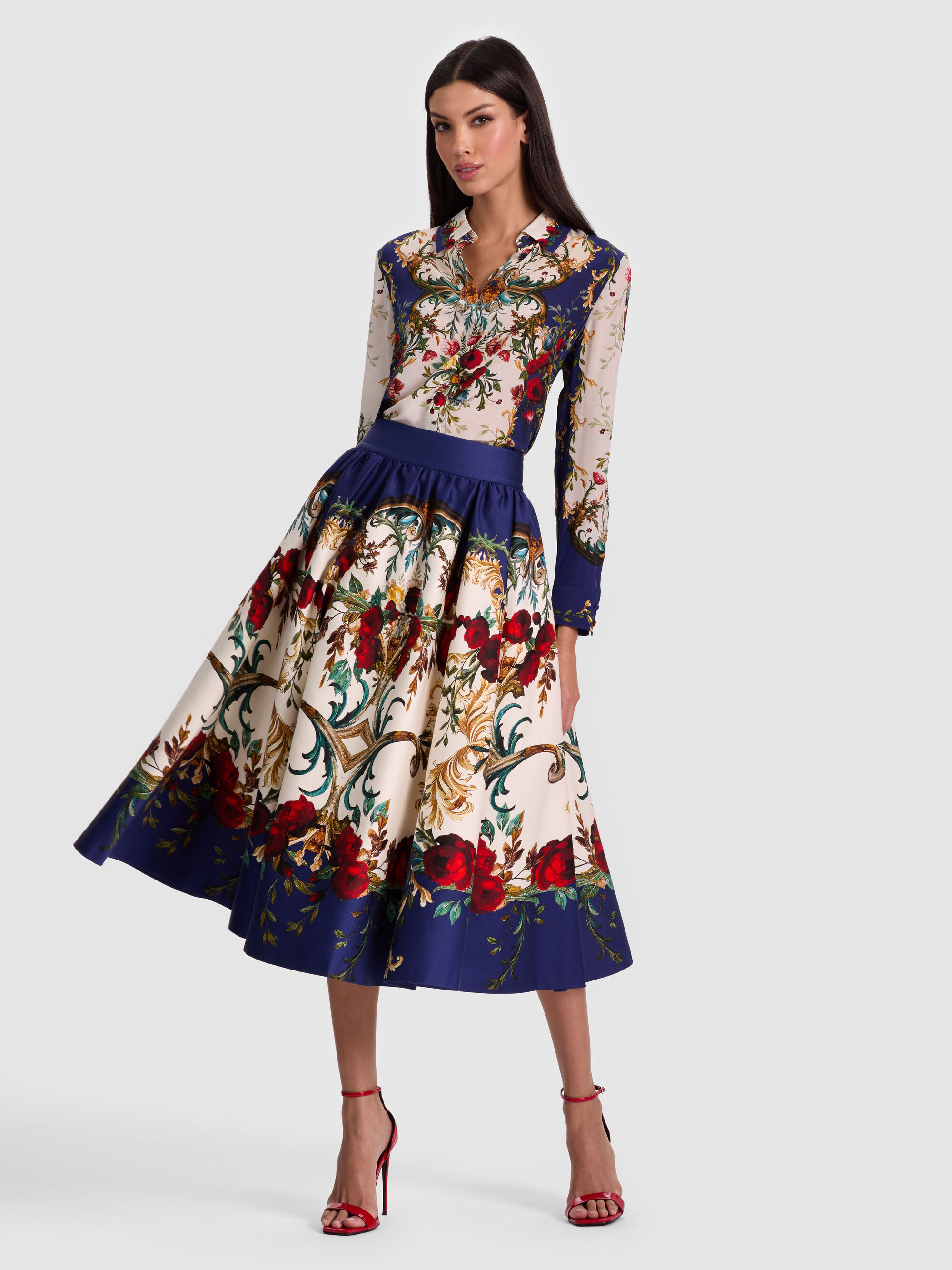 NILDA VOLUMINOUS SKIRT in GILDED ROSE | ALICE + OLIVIA