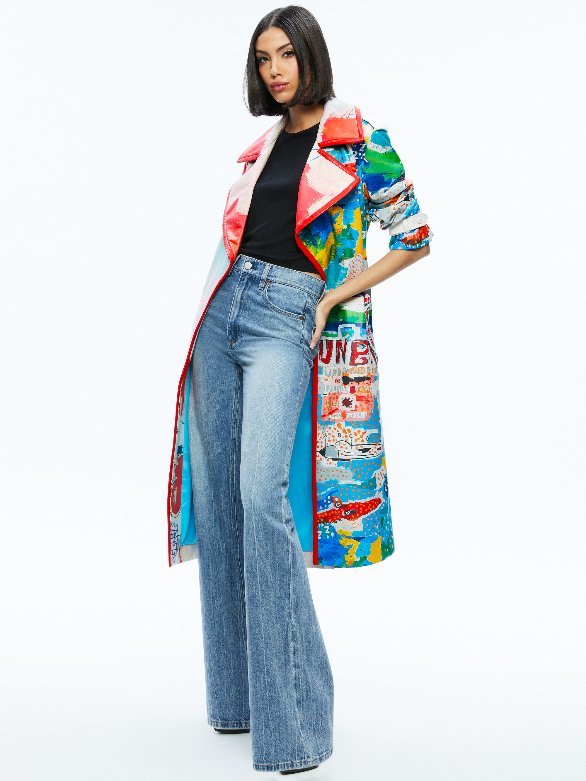 A+o X Basquiat Nevada Vegan Leather Trench Coat In Insignia | Alice ...