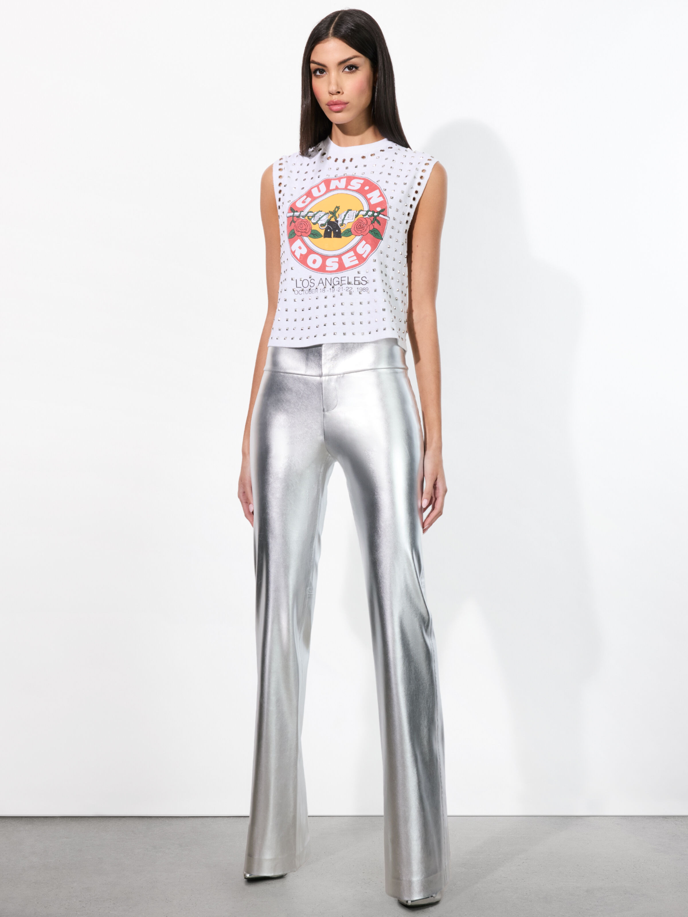 Kelly Vegan Midi Dress In Silver | Alice + Olivia Kelly Vegan Midi Dress In Silver | Alice + Olivia