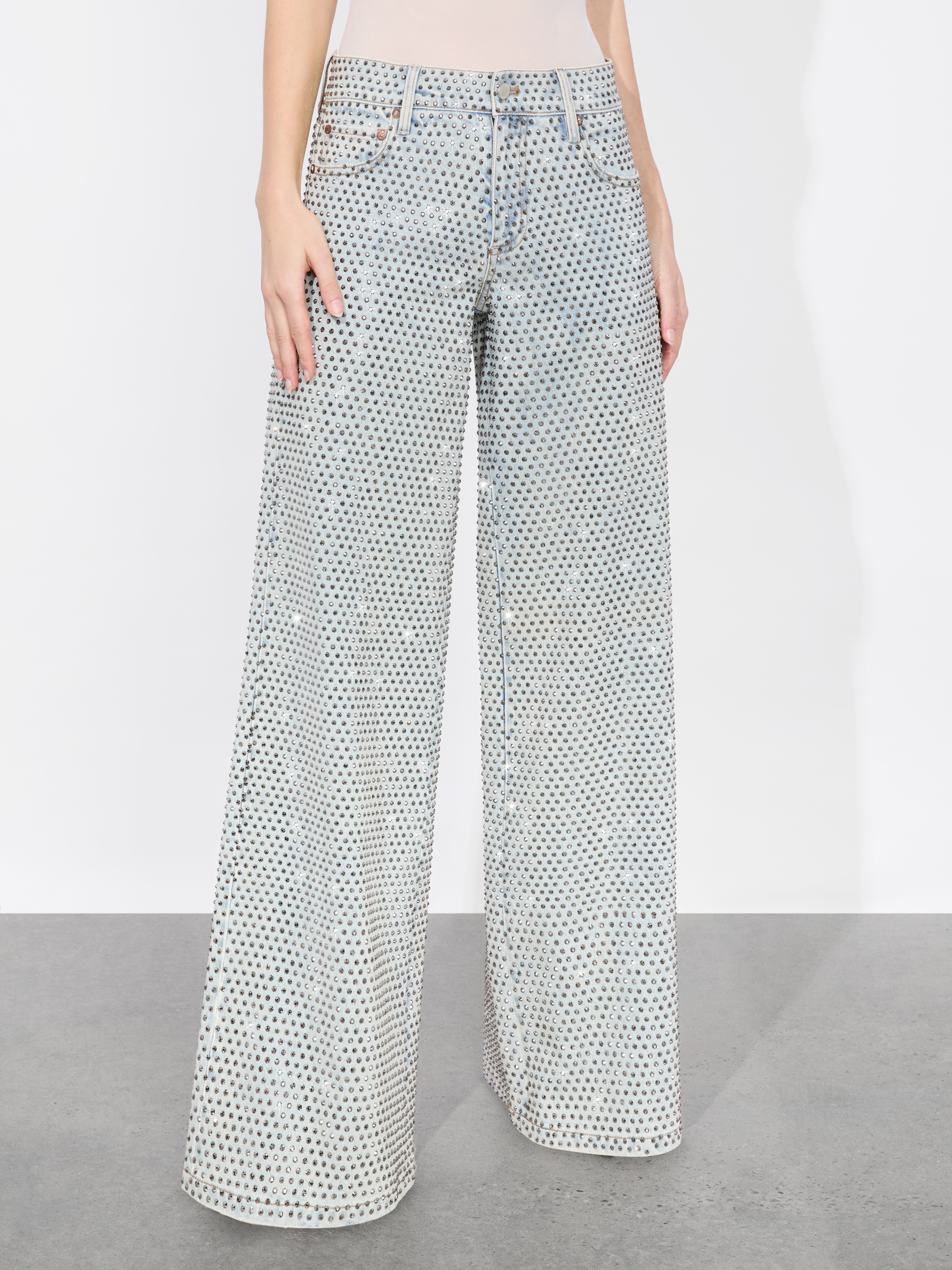 Trish Embellished Jean In Sierra Light Blue | Alice + Olivia