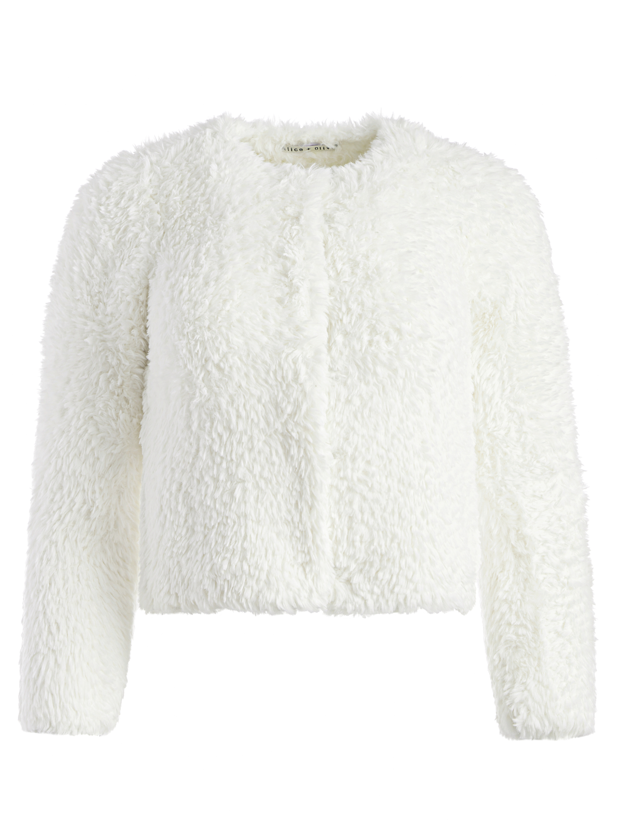 Fawn Faux Fur Jacket In Off White | Alice + Olivia