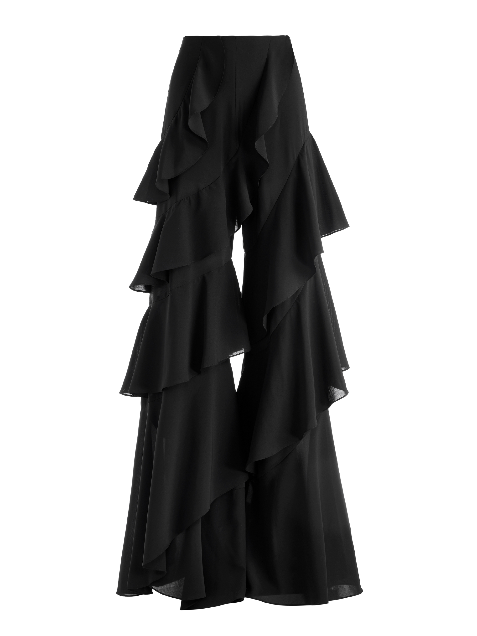 Lotus Wide Leg Ruffle Pant In Black | Alice + Olivia