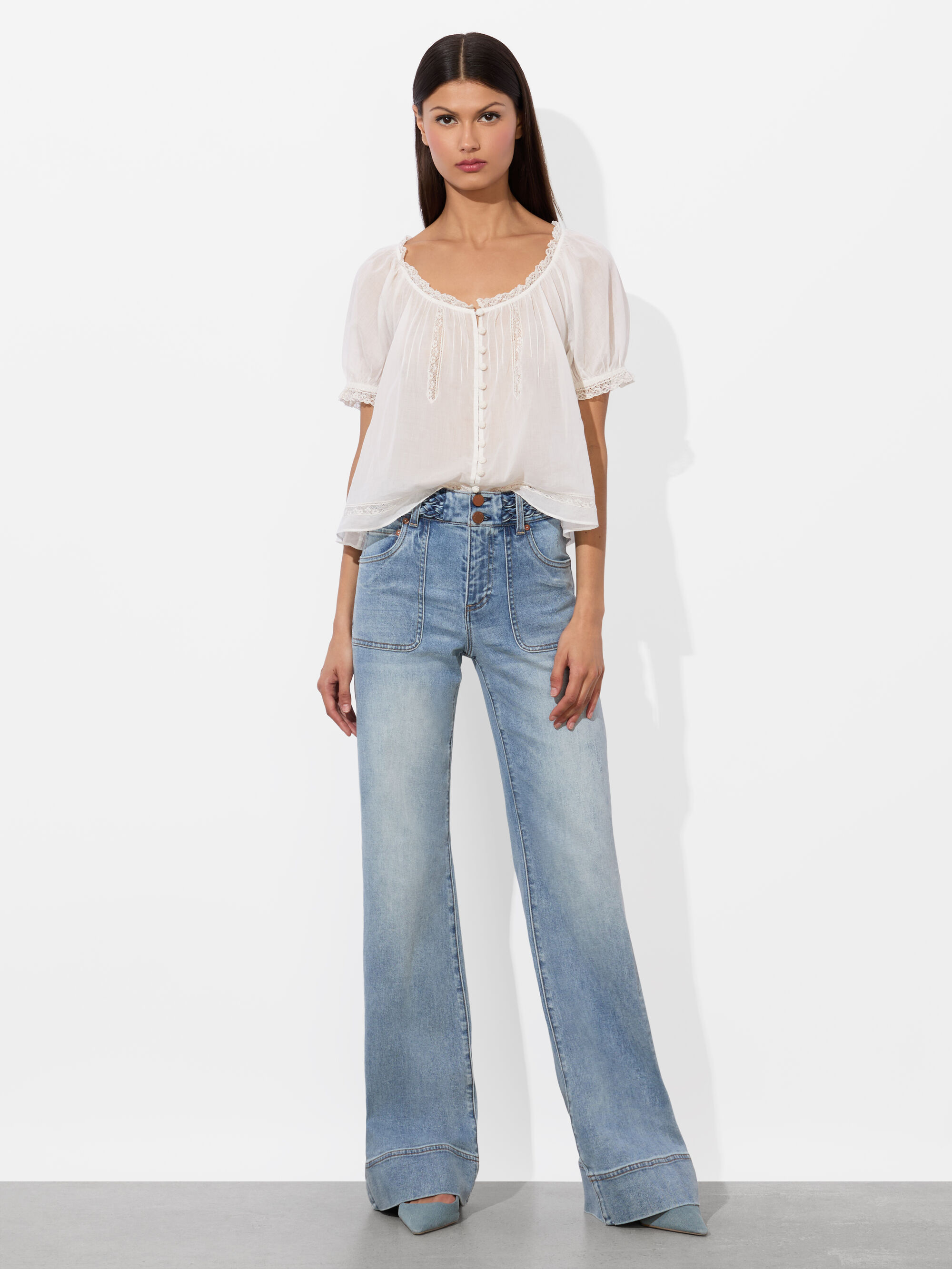 JUNO BRAIDED JEAN in ANABELL BLUE | ALICE + OLIVIA