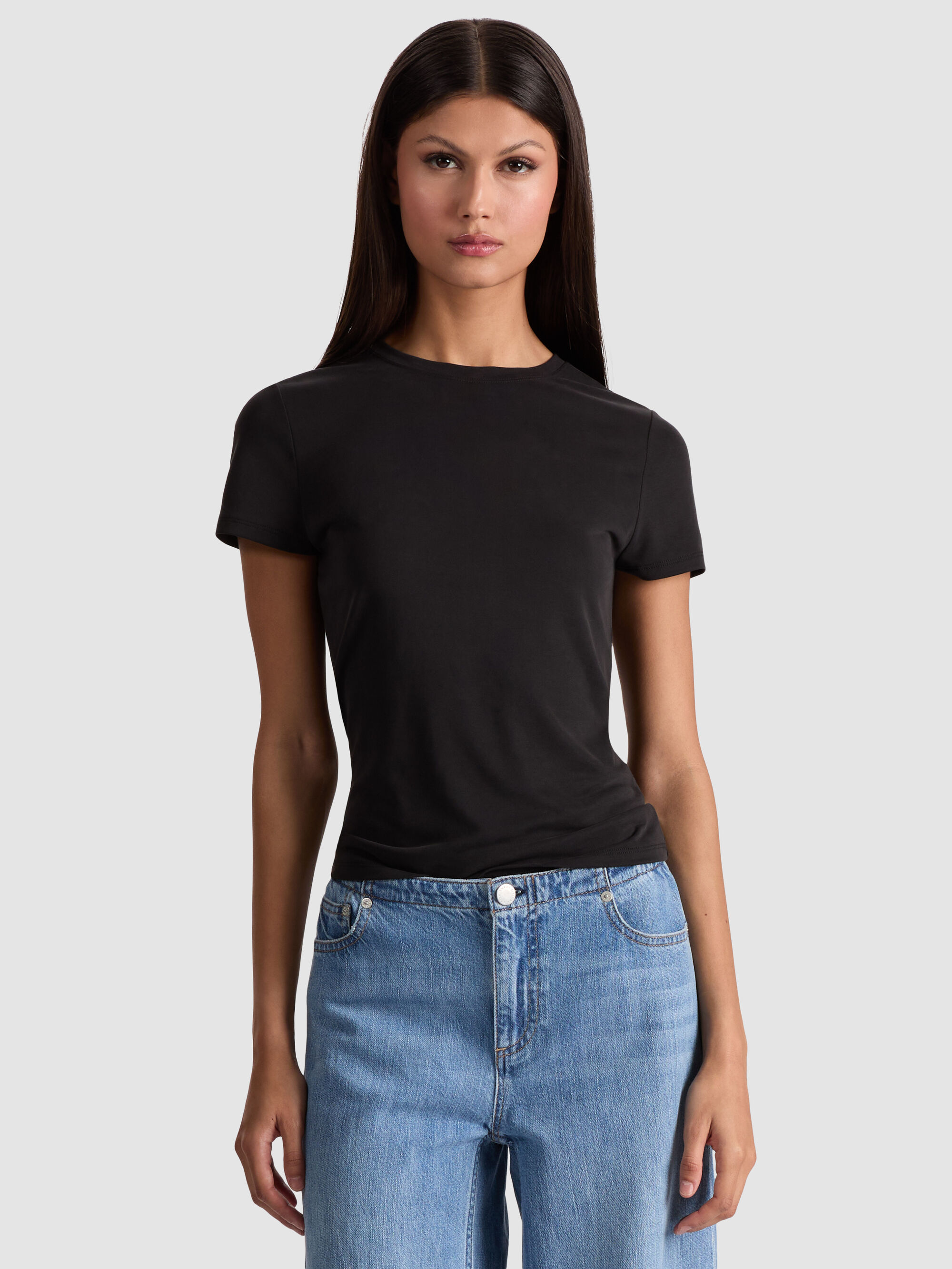 TESS BABY TEE in BLACK | ALICE + OLIVIA