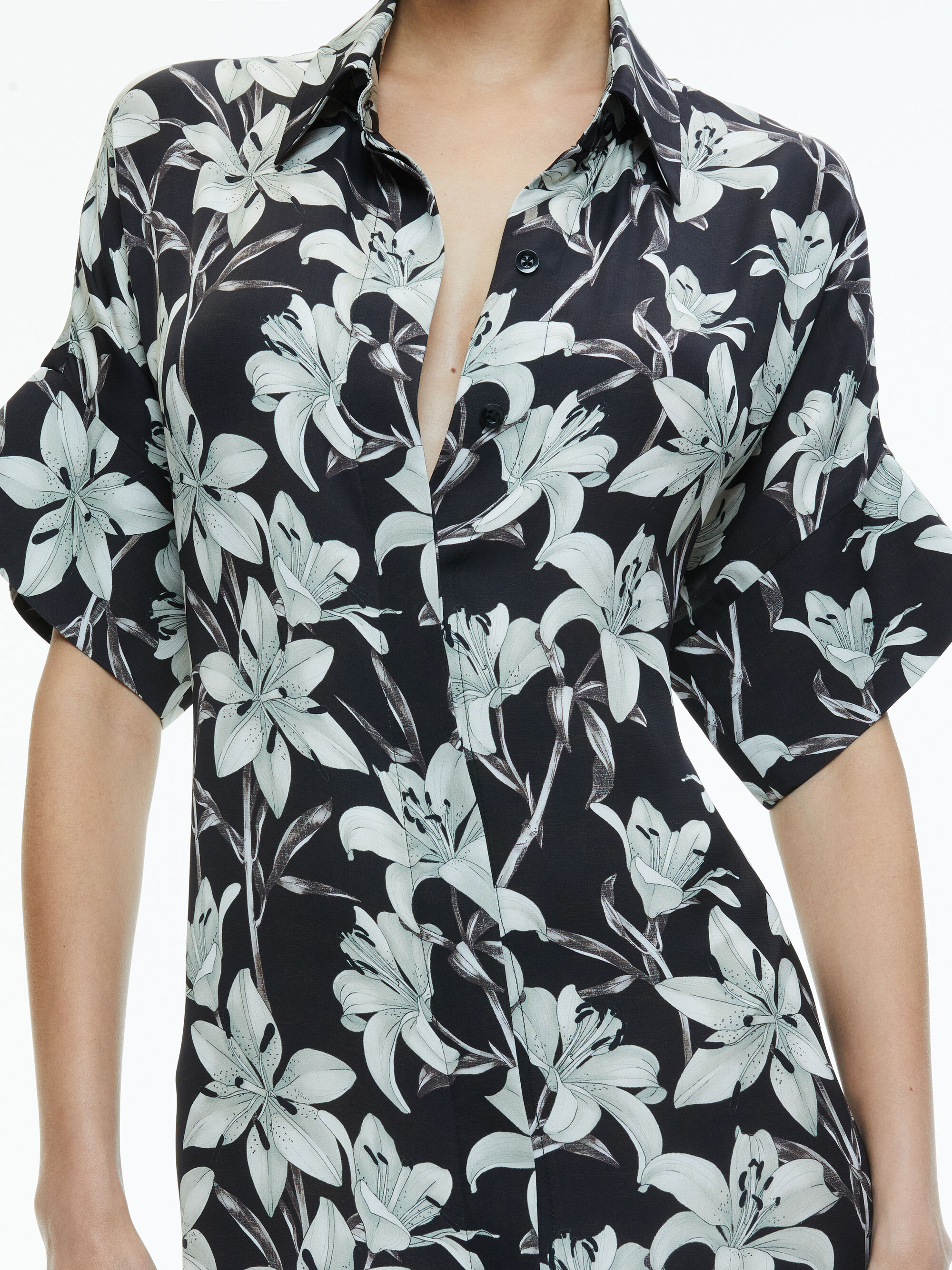 EDYTH MAXI TOP in STARGAZER BLACK SM | ALICE + OLIVIA