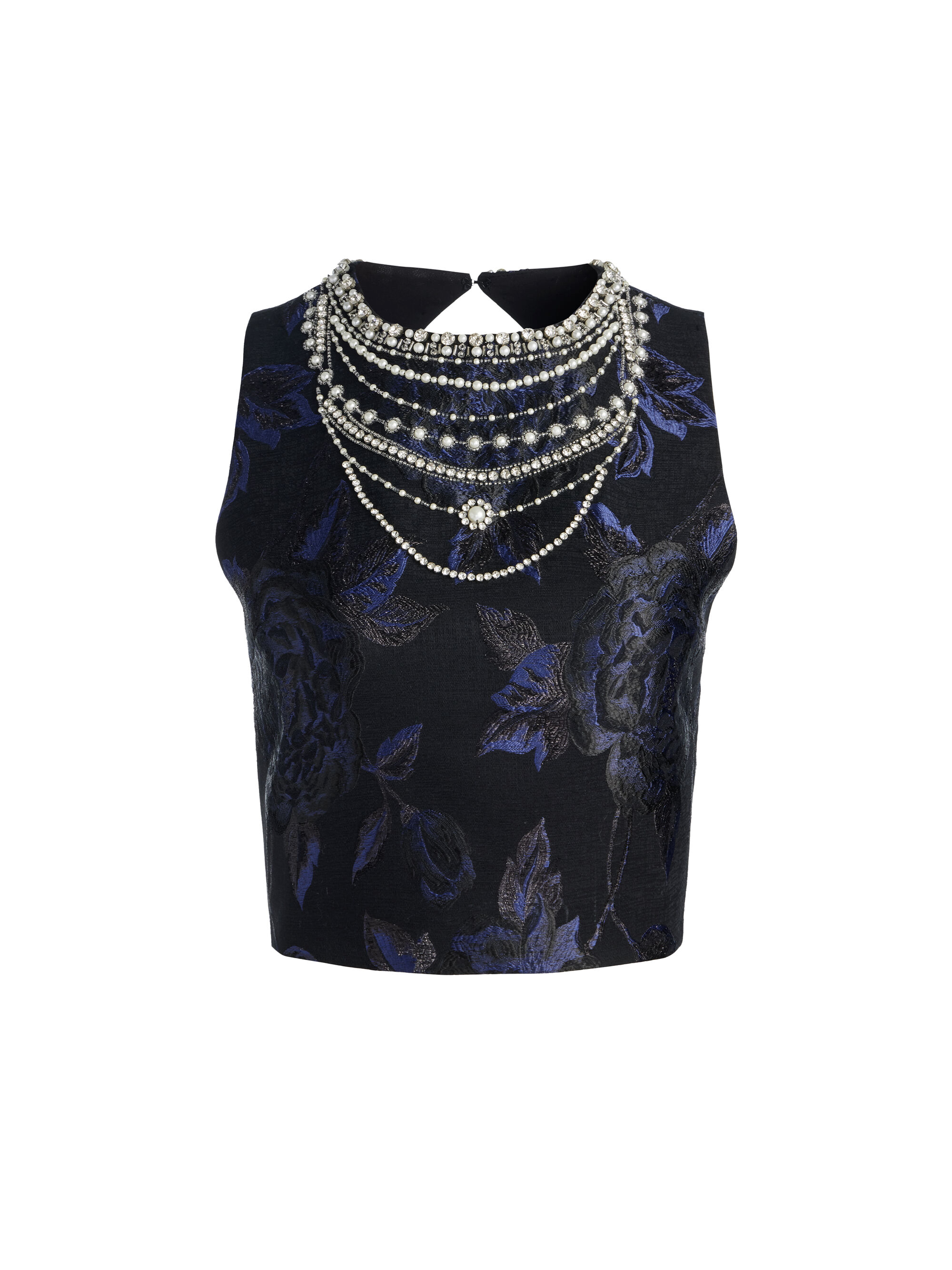 CHERRA EMBELLISHED CROP TOP in BLACK | ALICE + OLIVIA