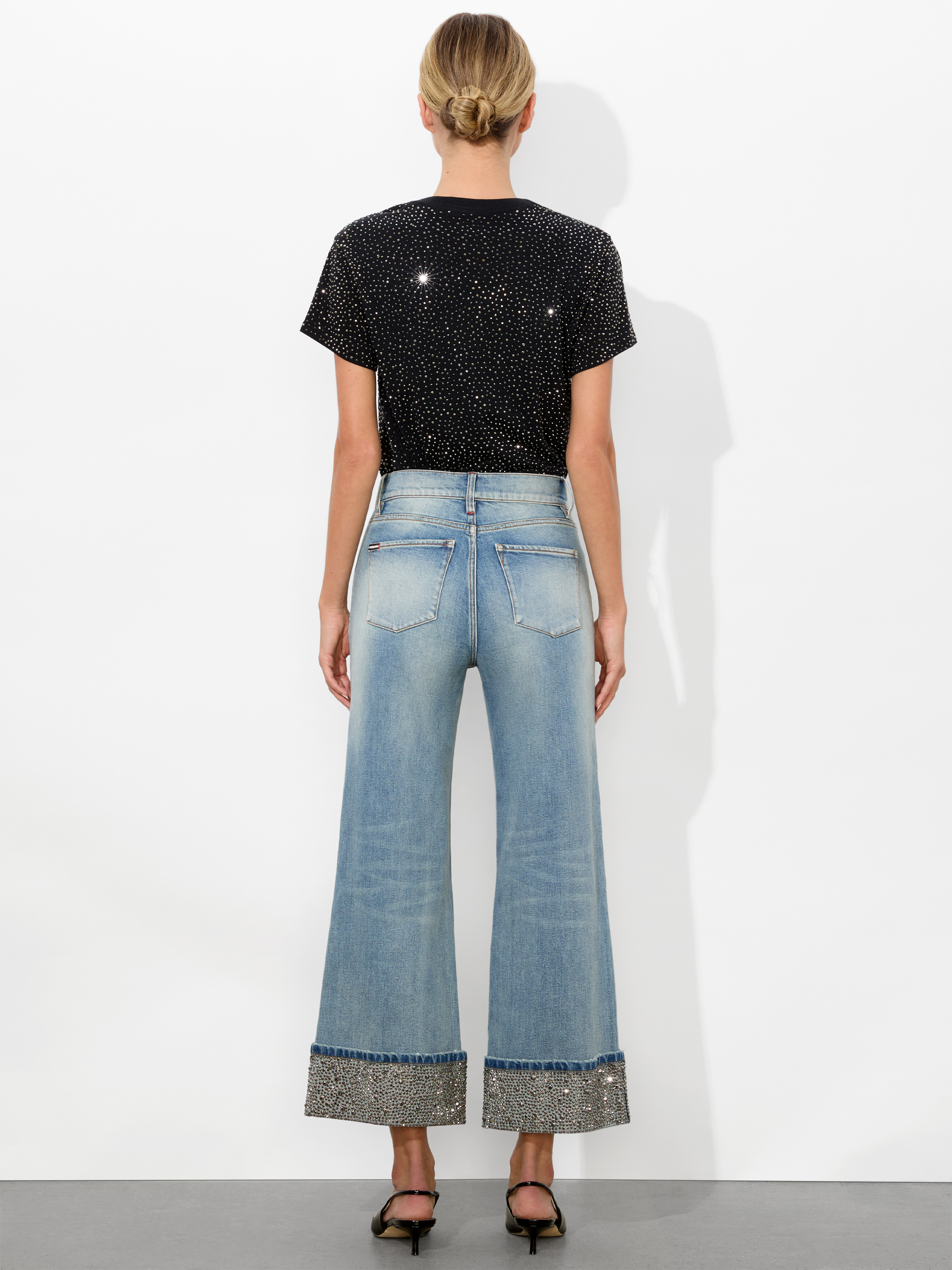Weezy Embellished Jean In Sierra Light Blue | Alice + Olivia