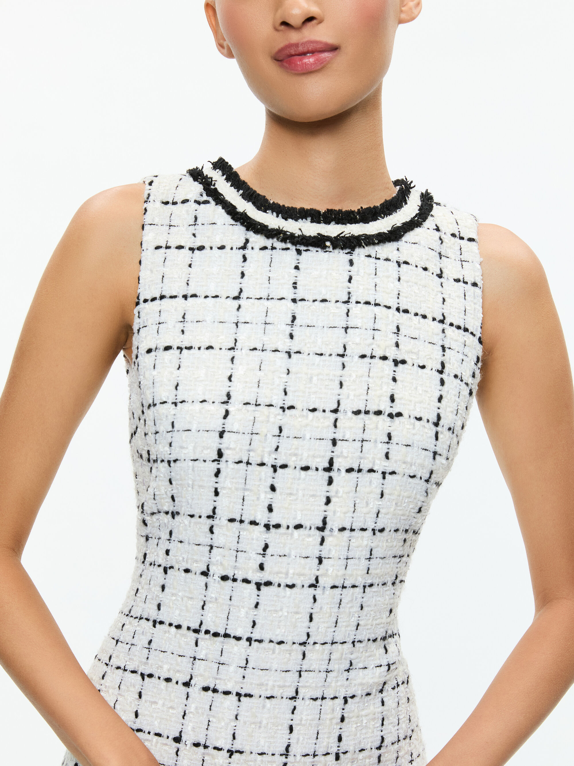 COLEY MINI DRESS in OFF WHITE/BLACK | ALICE + OLIVIA