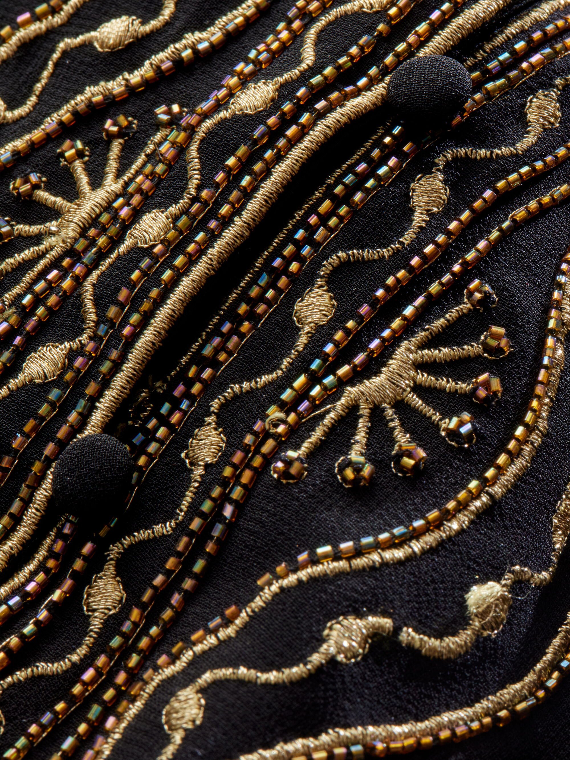 Marva Embellished Mini Kaftan In Black/pale Gold | Alice + Olivia