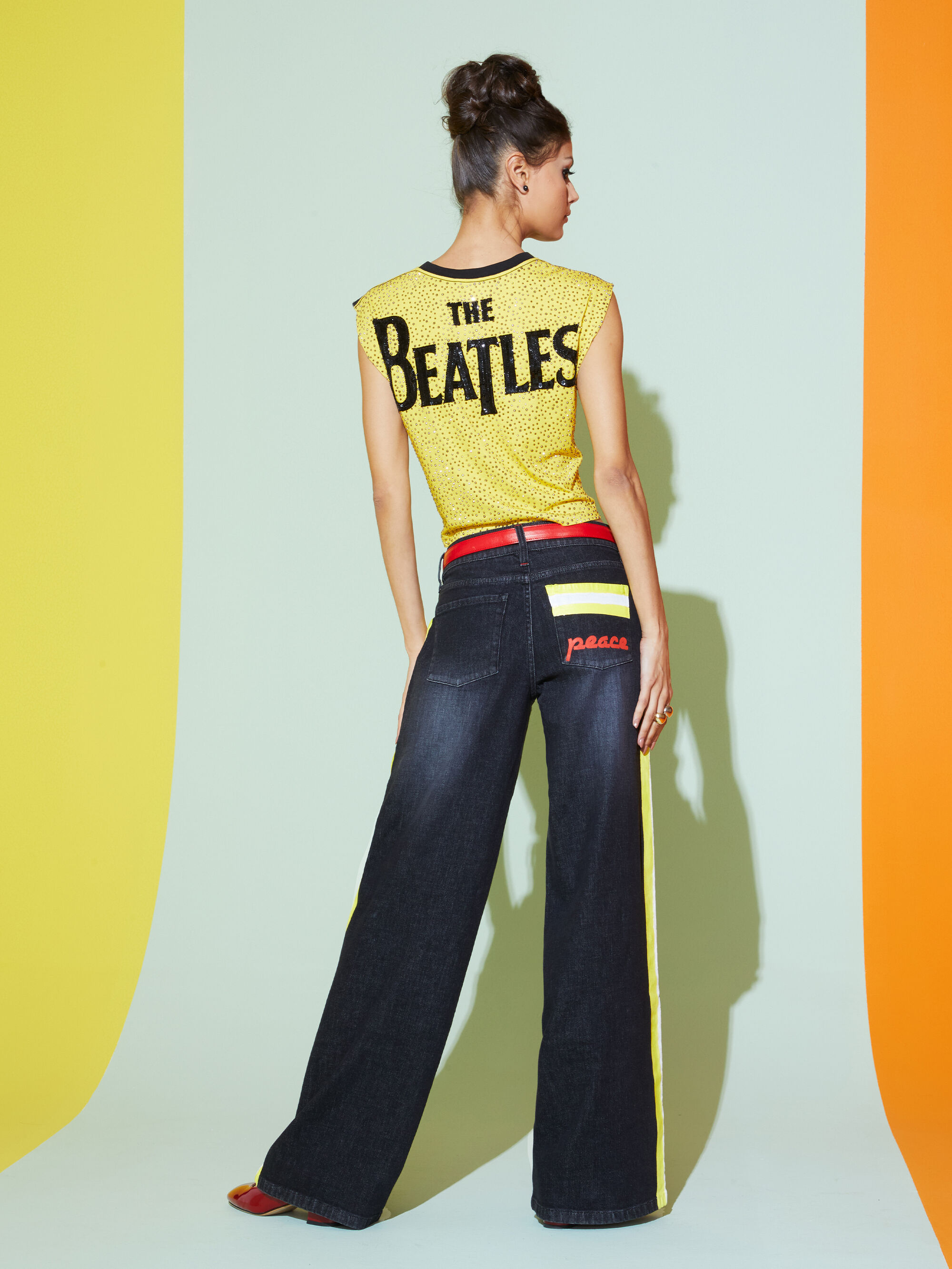 A+O X THE BEATLES MICAH MUSCLE TANK in NUMBER ONE | ALICE + OLIVIA