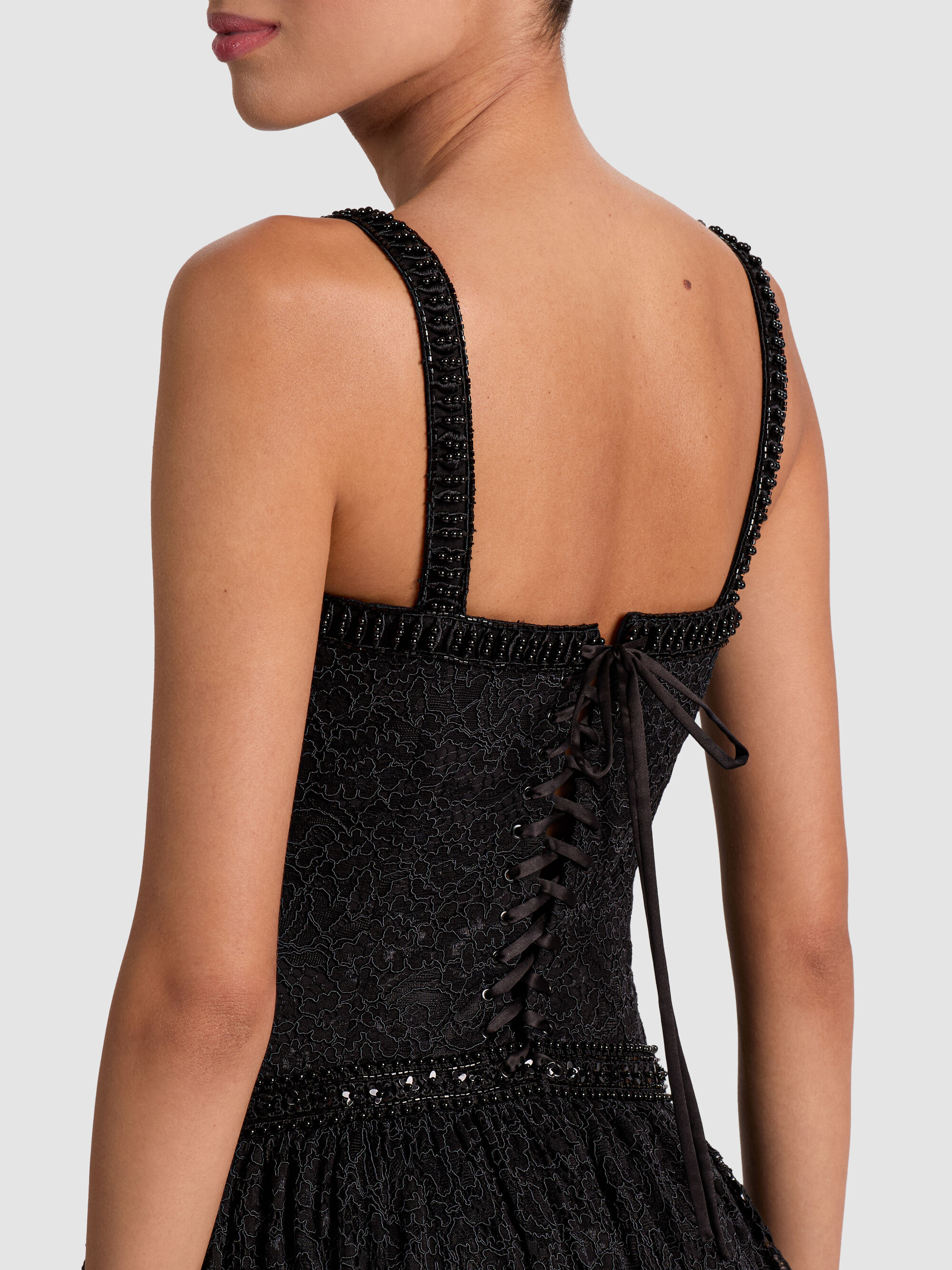ZENA LACE MAXI DRESS in BLACK | ALICE + OLIVIA