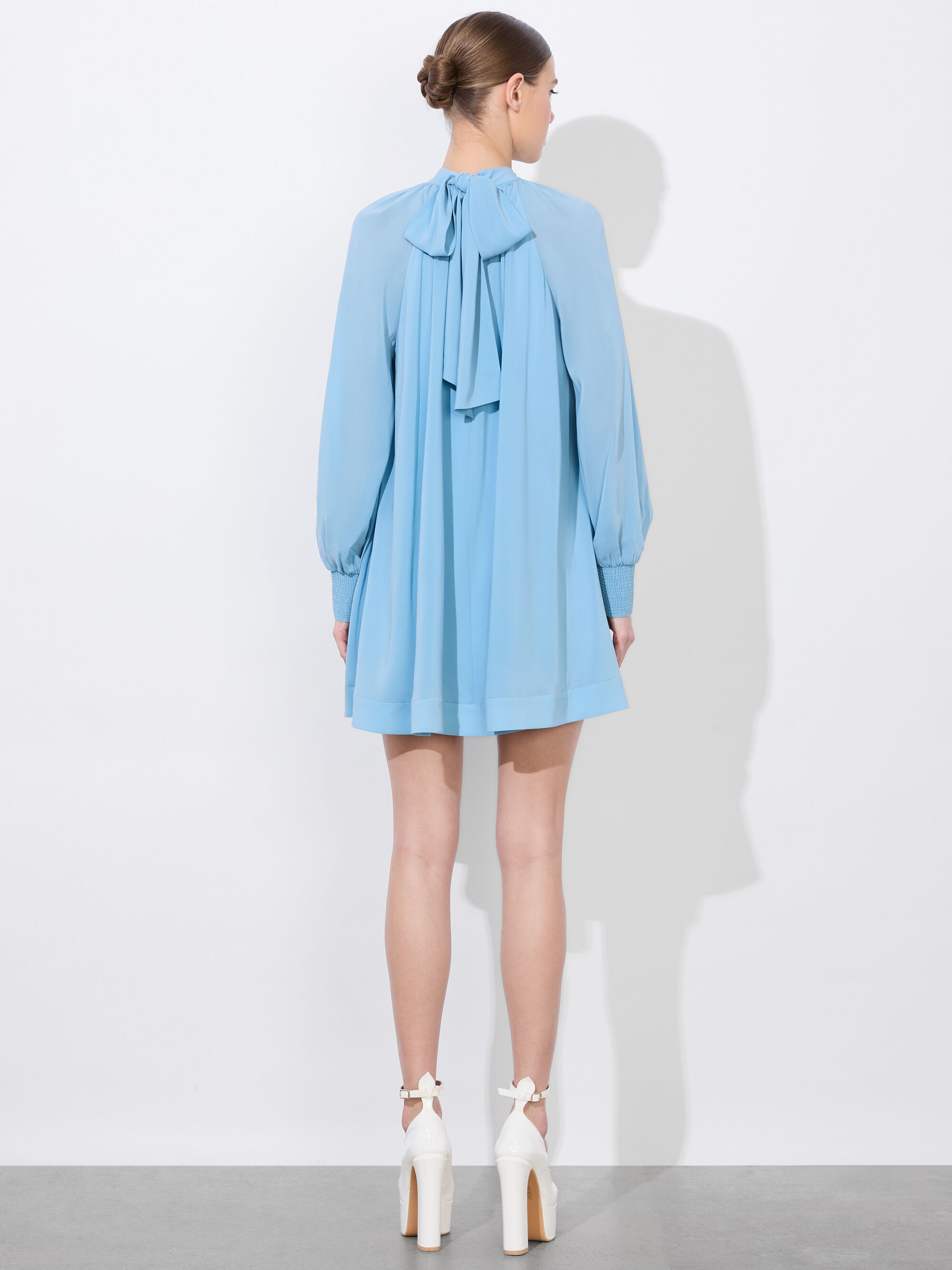 Gracen Trapeze Mini Dress In Mineral Blue | Alice + Olivia