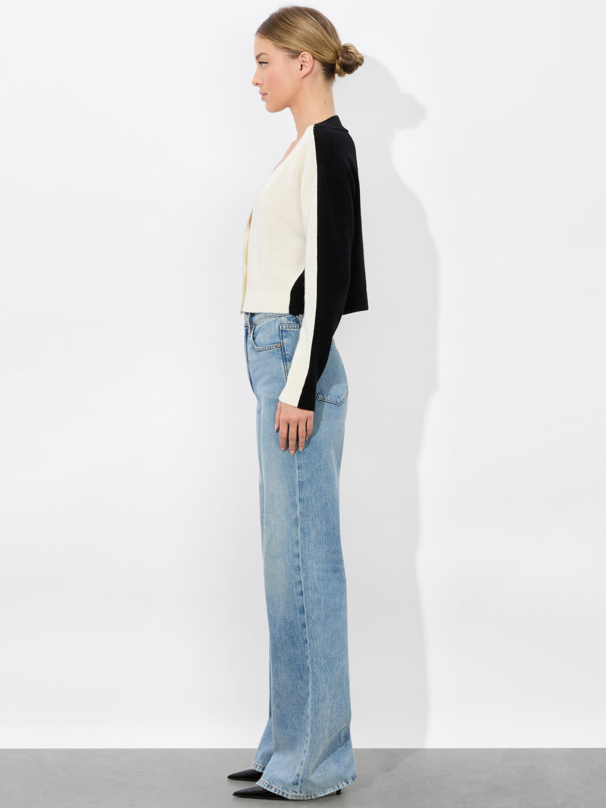 Edelman Cardigan In Ecru/black | Alice + Olivia