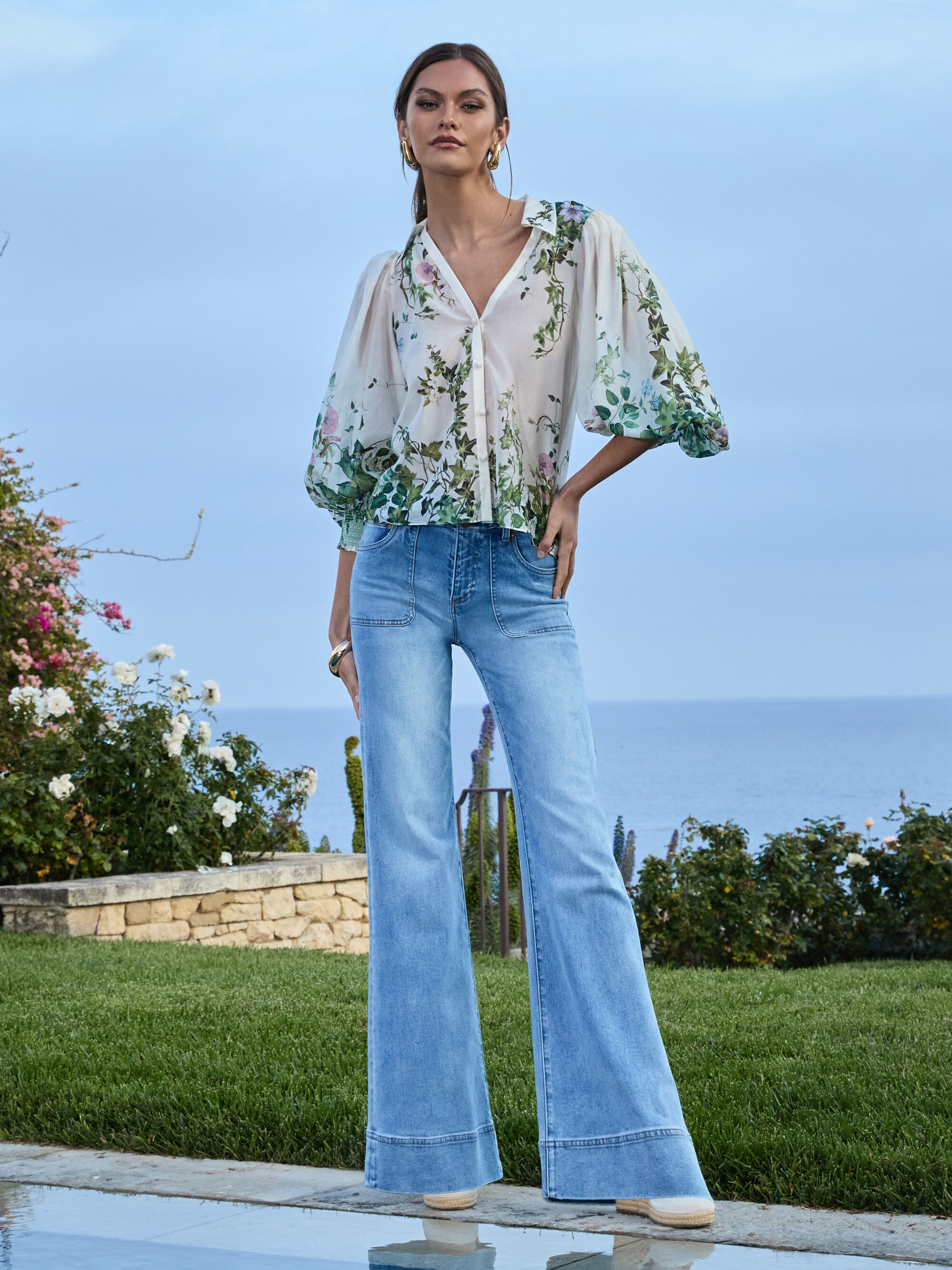 CHARIS BLOUSE in IVY ROMANCE | ALICE + OLIVIA