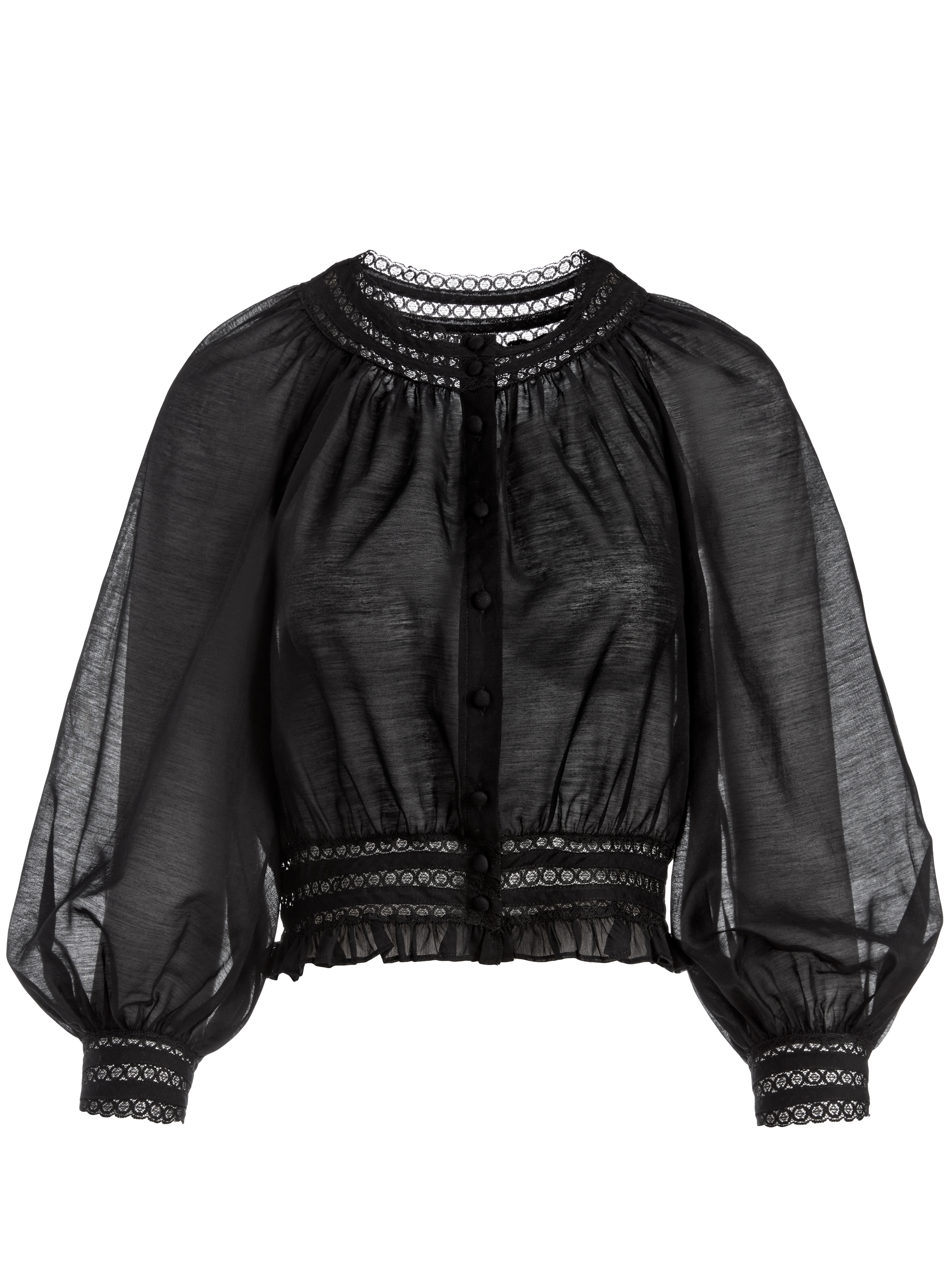 Cherelle Button Front Blouse In Black | Alice + Olivia