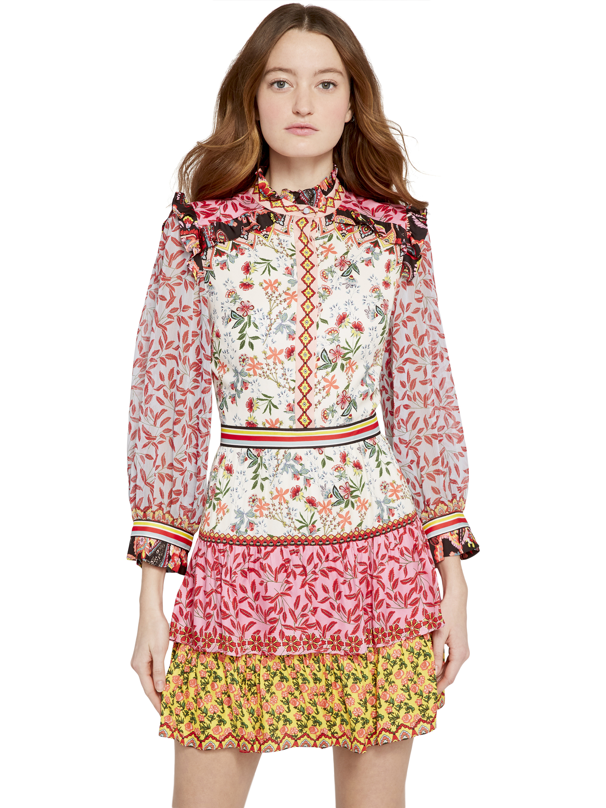 Kathy Floral Mini Dress In Meadow Magic Multi/combo | Alice + Olivia