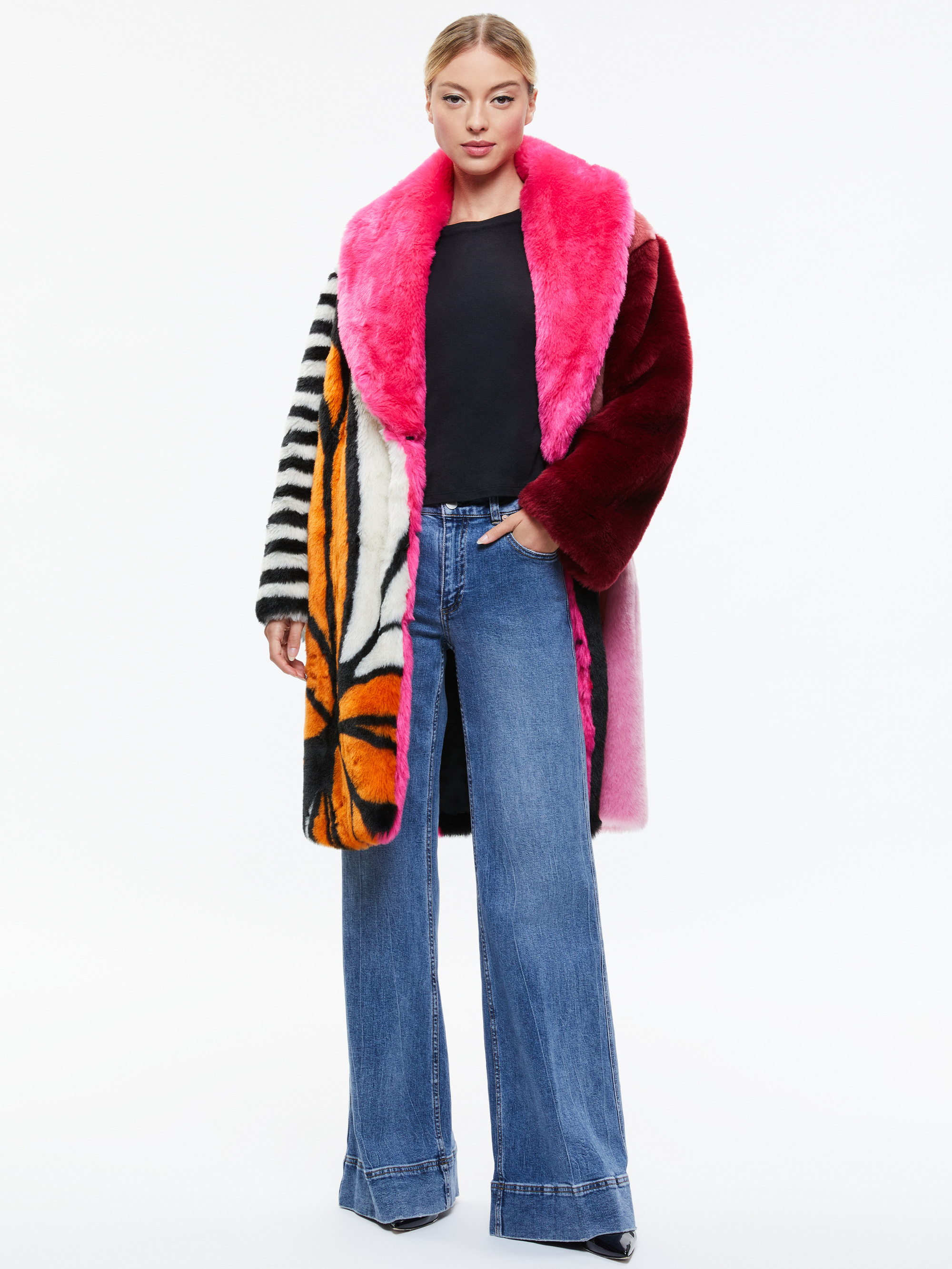 Yetta Faux Fur Coat In Enchanted | Alice + Olivia