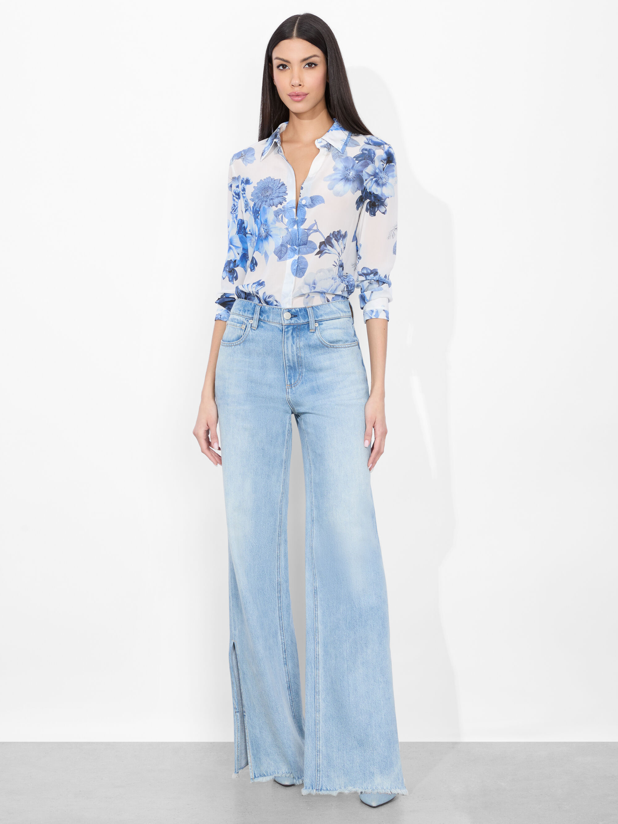 WILLA SILK BLOUSE in AFFECTION SMALL | ALICE + OLIVIA