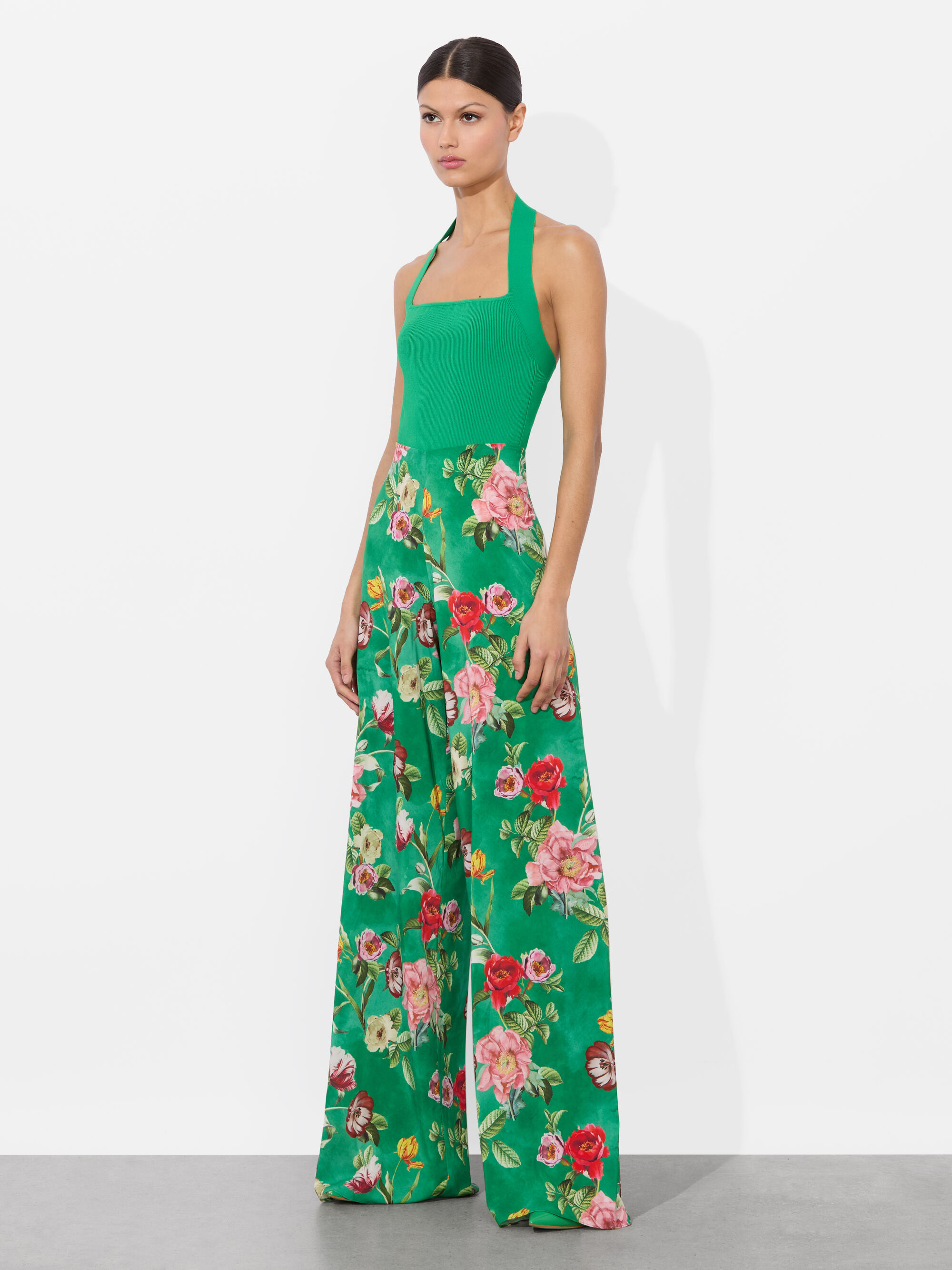 ATHENA WIDE LEG PANT in HAMPTONS FLORAL | ALICE + OLIVIA