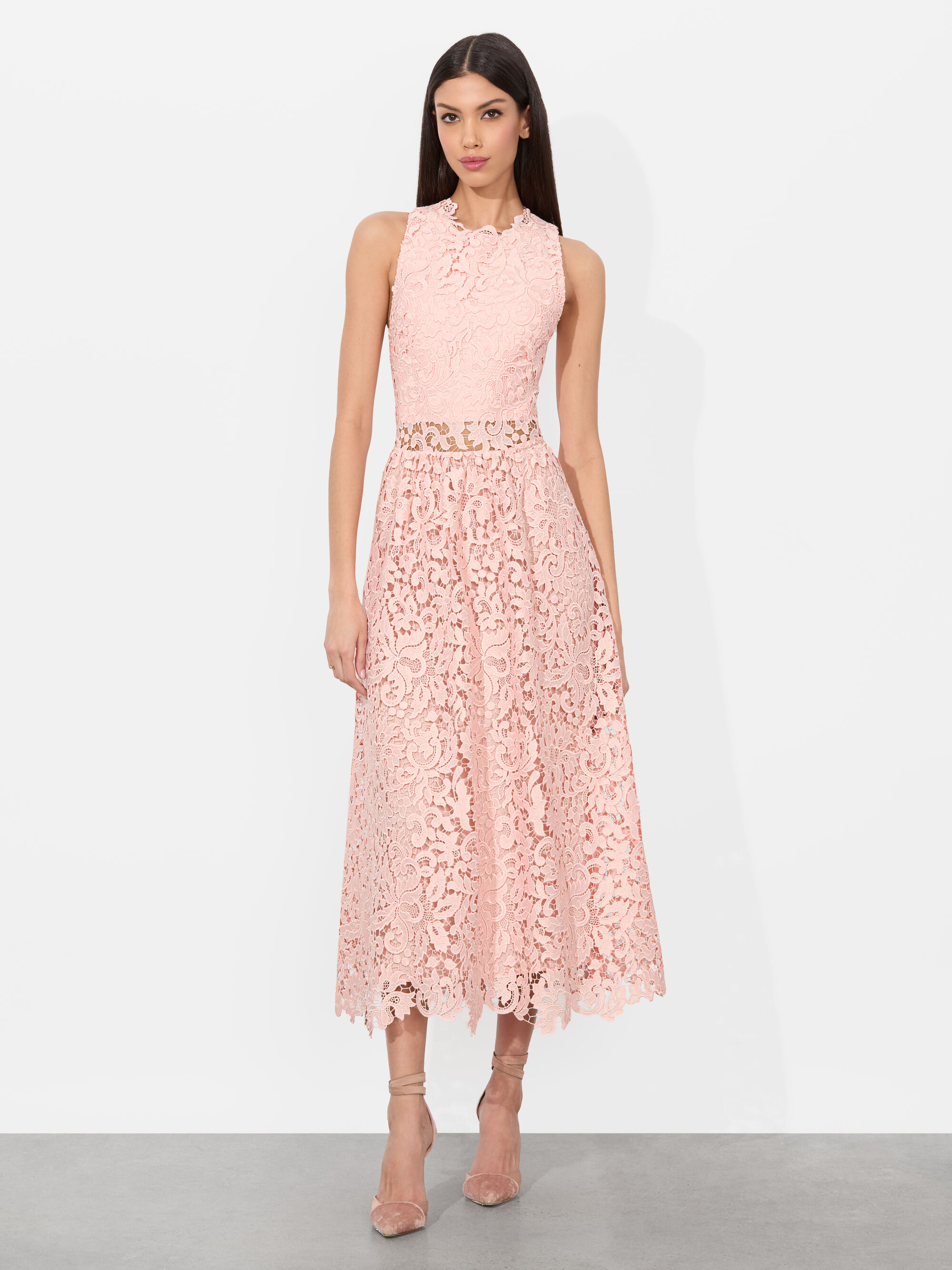 BABETTE MIDI DRESS in PINK BLOOM | ALICE + OLIVIA