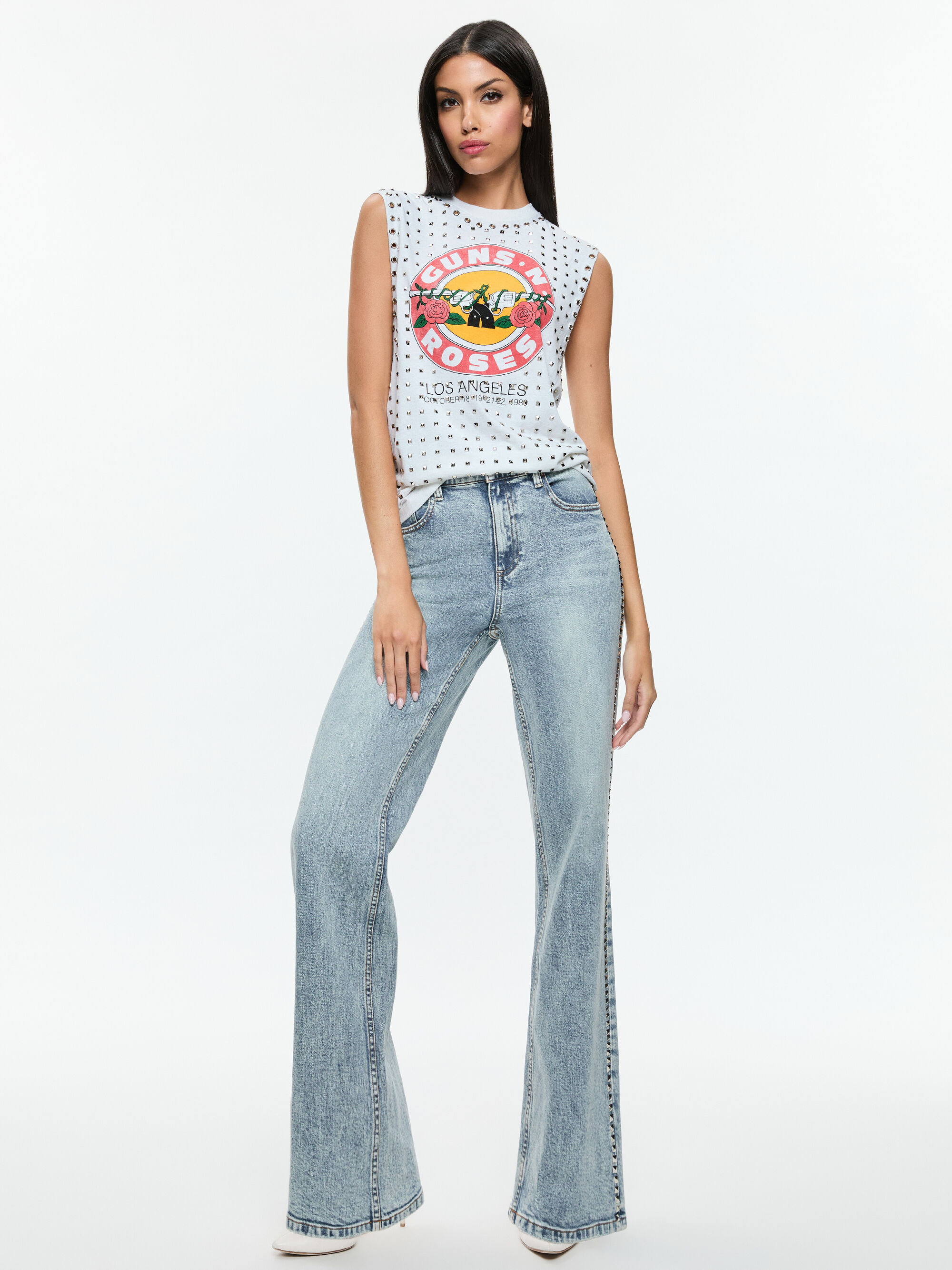 BODIE STUDDED JEAN in LEXI LIGHT BLUE | ALICE + OLIVIA