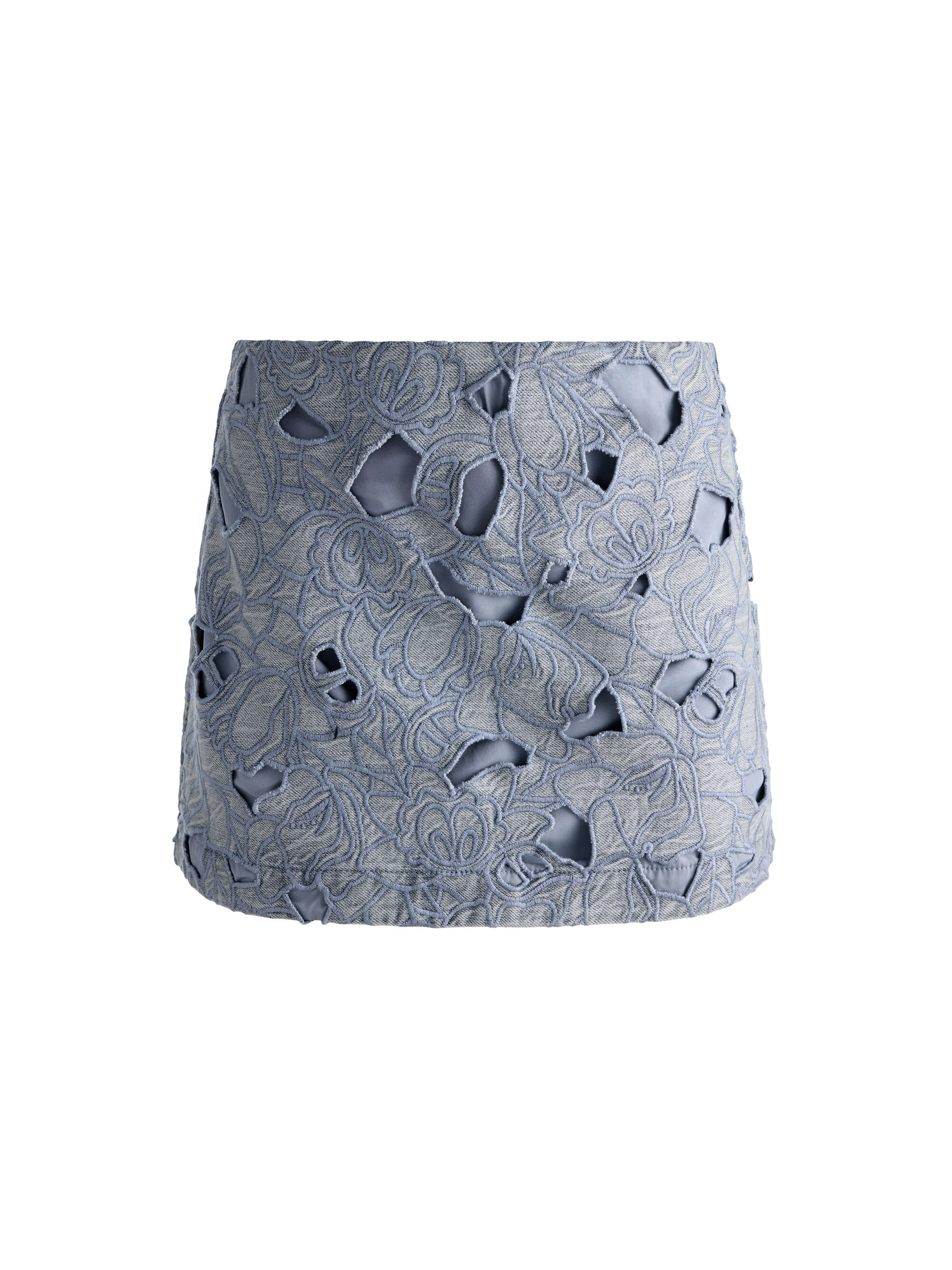 RUBI LASER-CUT DENIM SKIRT in ROCKSTAR BLUE | ALICE + OLIVIA