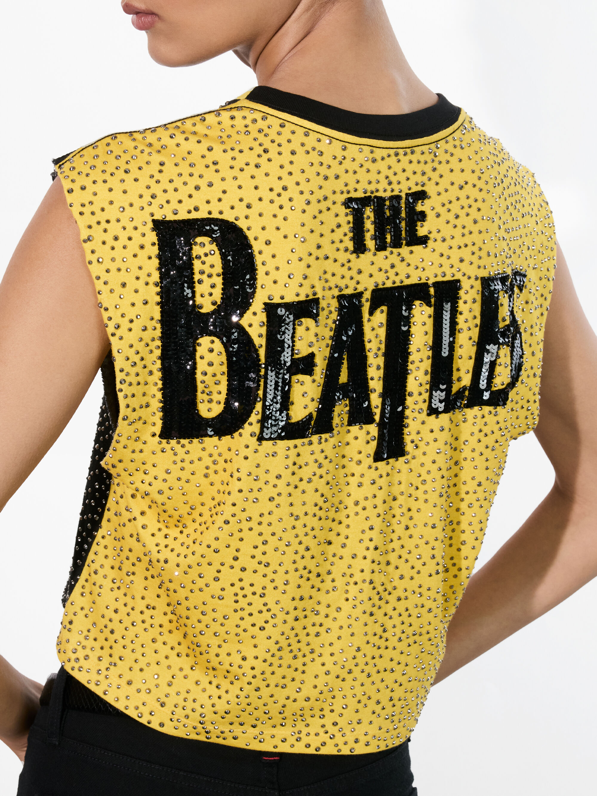 A+o X The Beatles Micah Muscle Tank In Number One | Alice + Olivia
