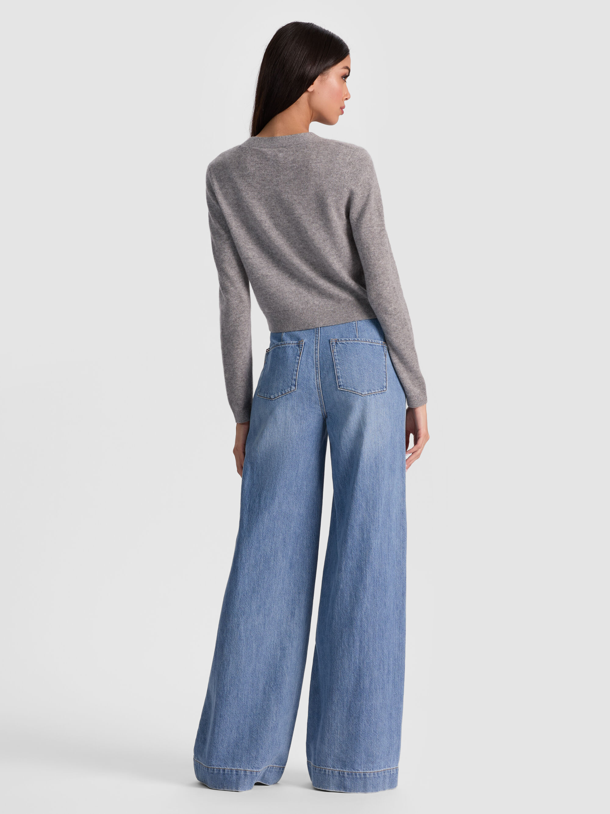 GRACE CASHMERE CARDIGAN in MEDIUM HEATHER GREY | ALICE + OLIVIA