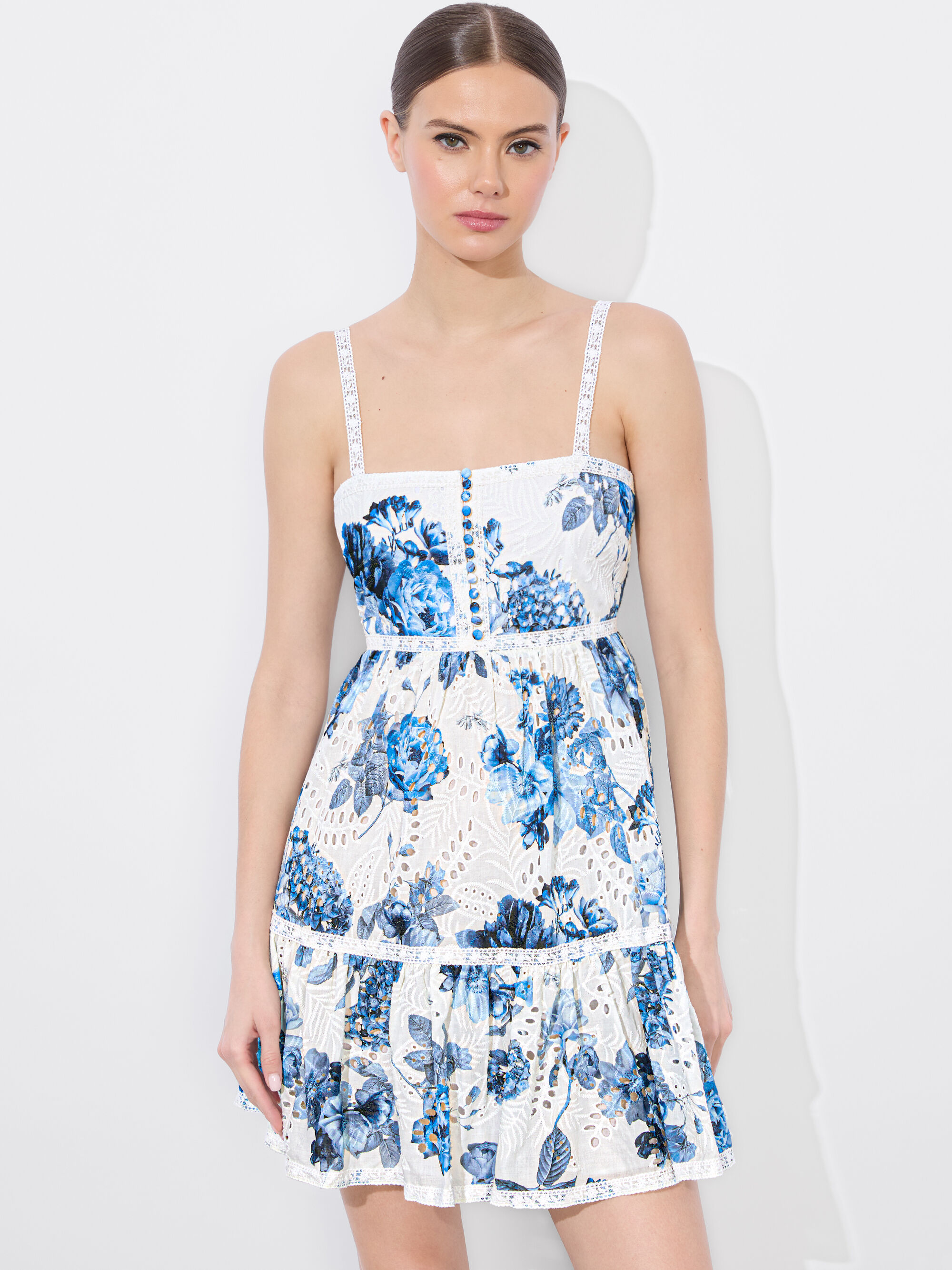 FALLON BABYDOLL MINI DRESS in AFFECTION SMALL | ALICE + OLIVIA