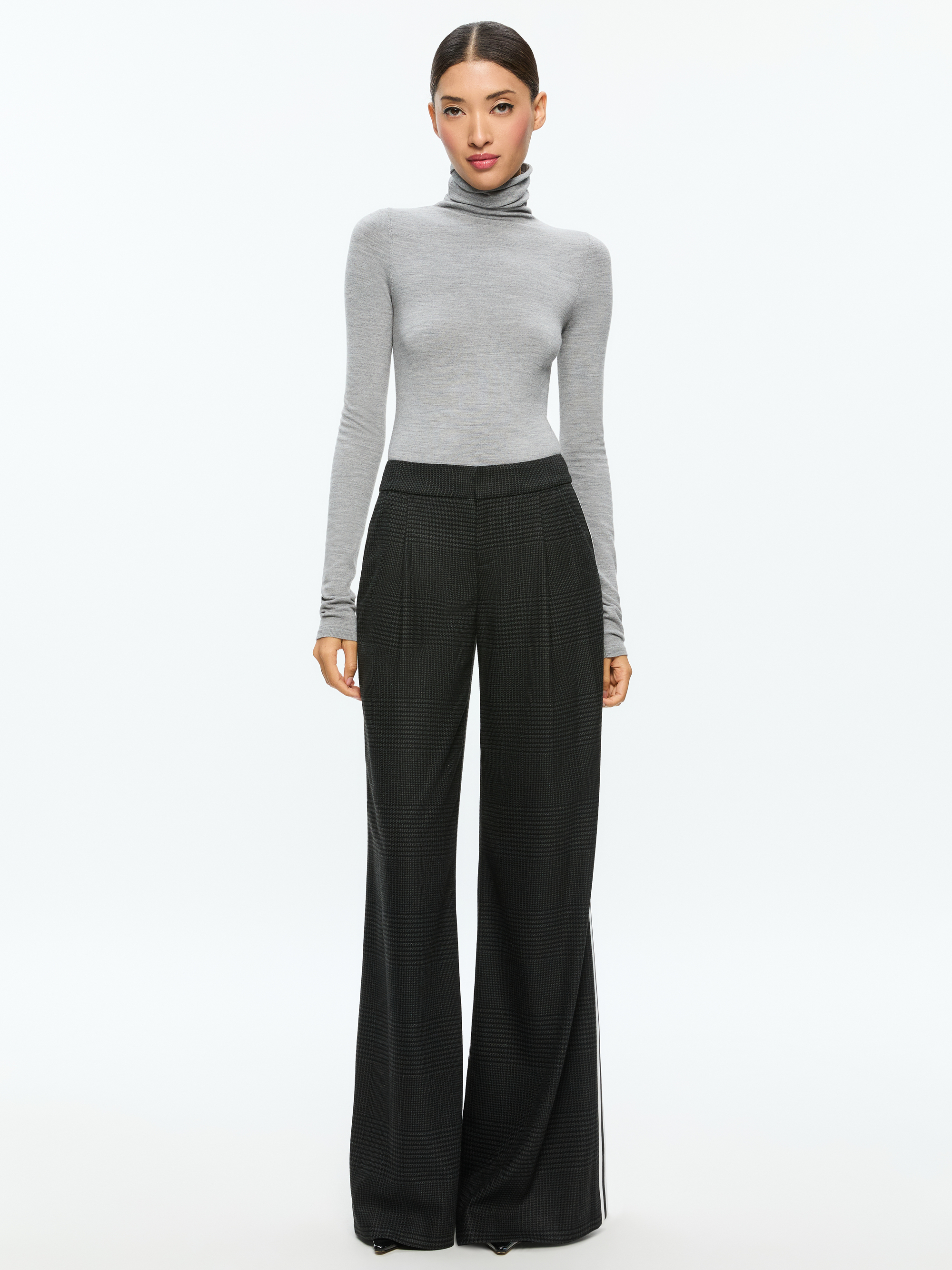 Eric Pant With Side Stripe In Charcoal Grey Melange | Alice + Olivia