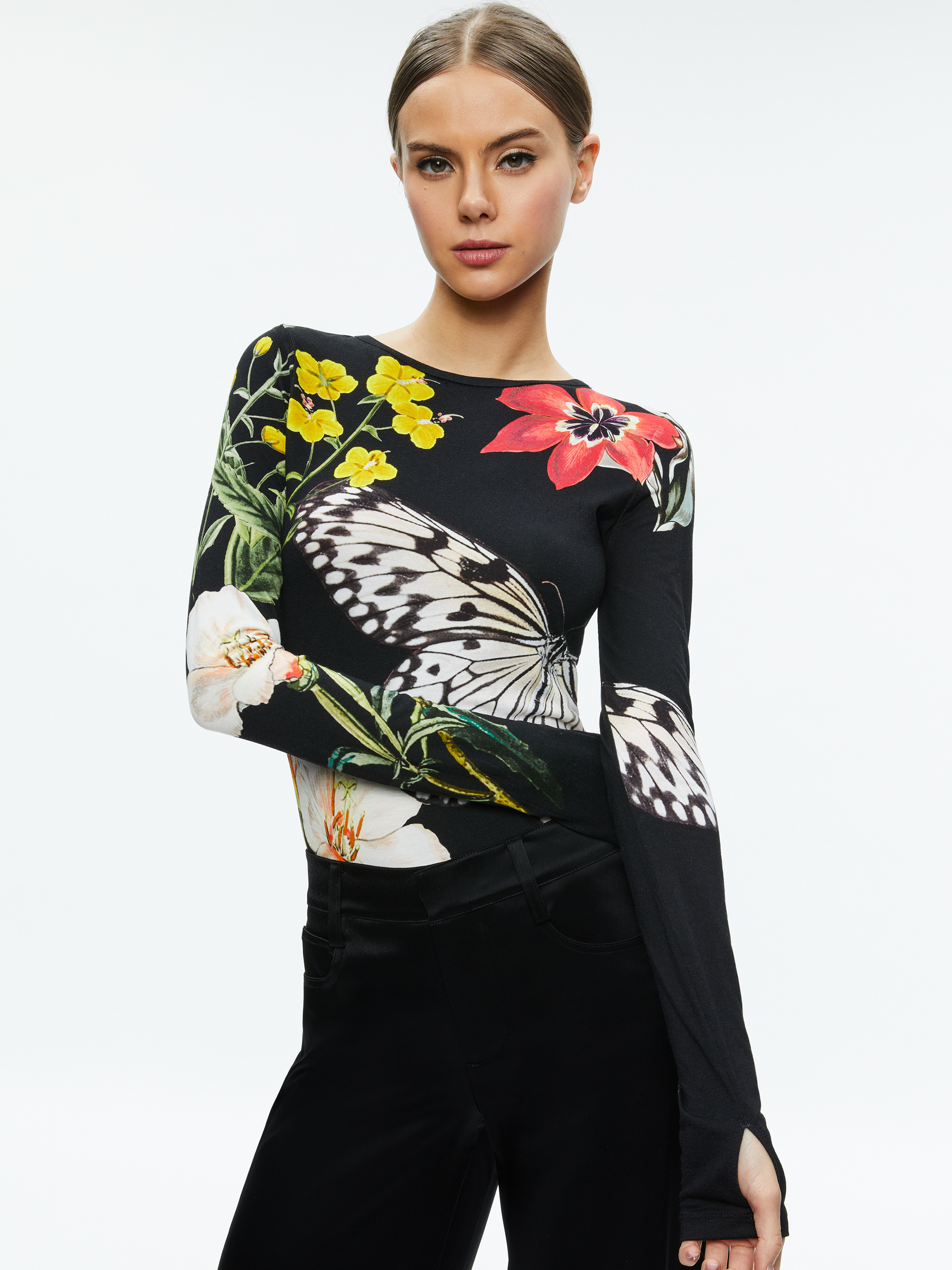 Delaina Long Sleeve Top In Essential Floral | Alice + Olivia