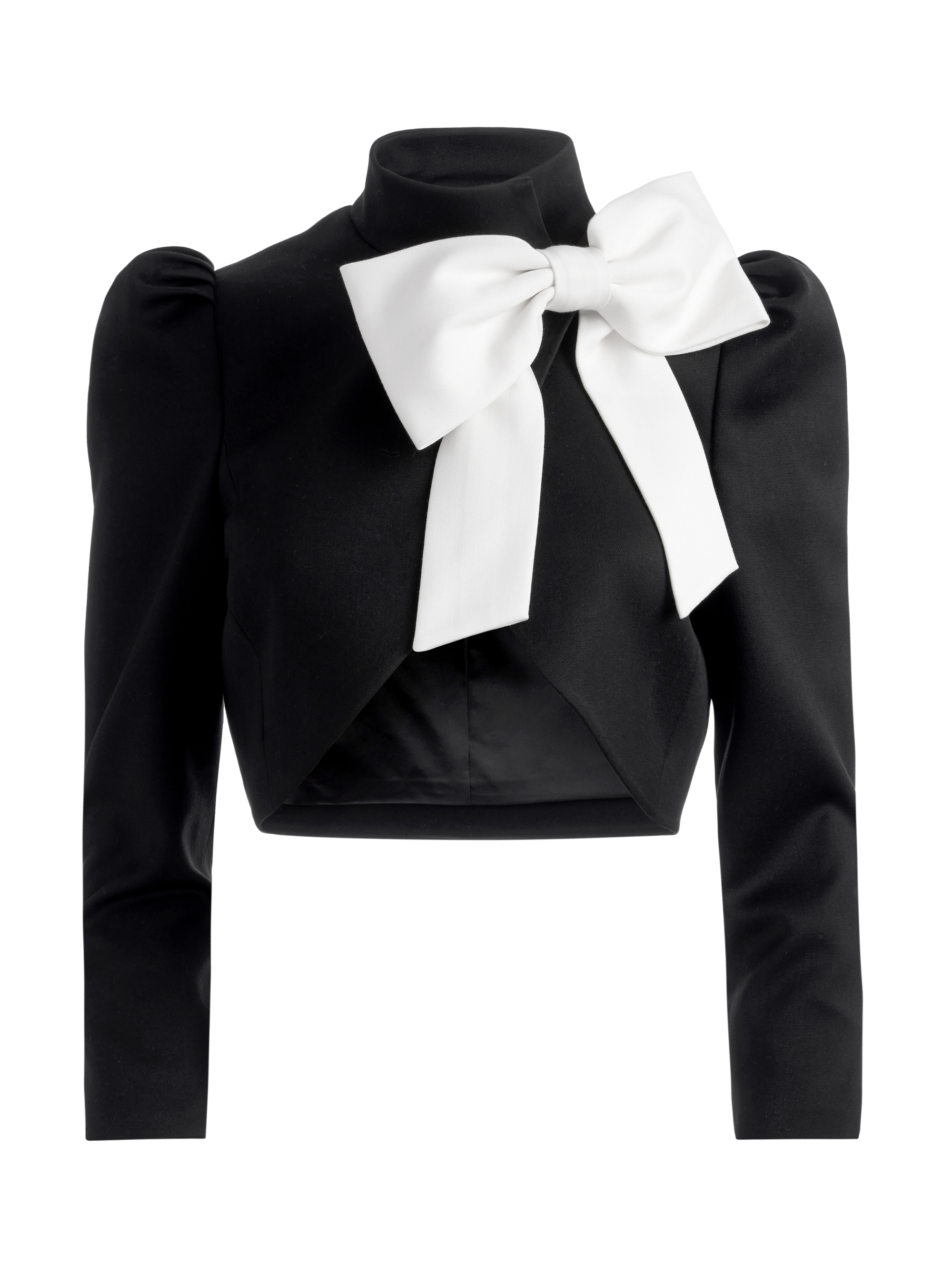 Addison Bow Jacket In Black/off White | Alice + Olivia