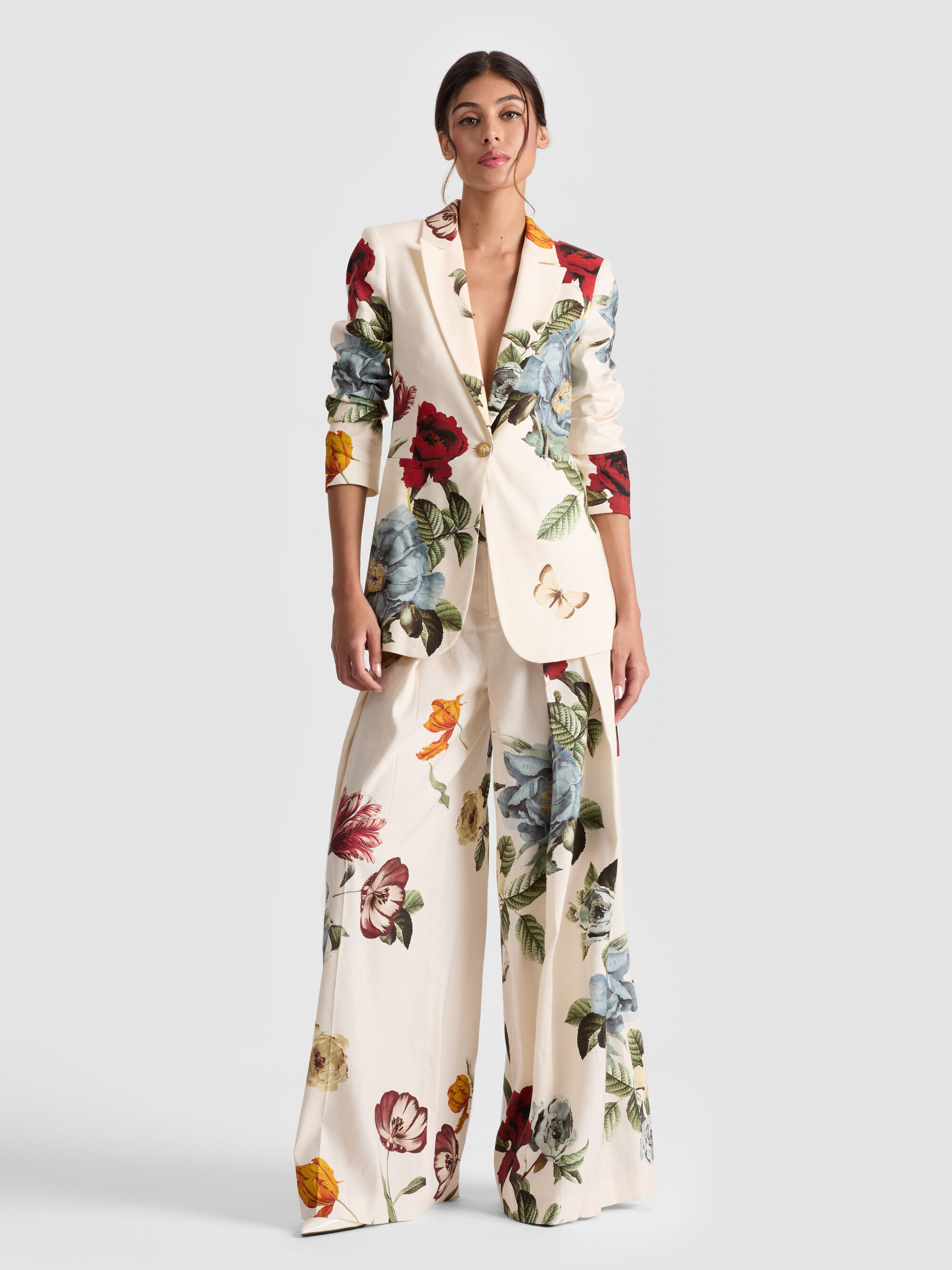 BREANN PRINTED LINEN BLAZER in PROVENCE FLORAL LG | ALICE + OLIVIA