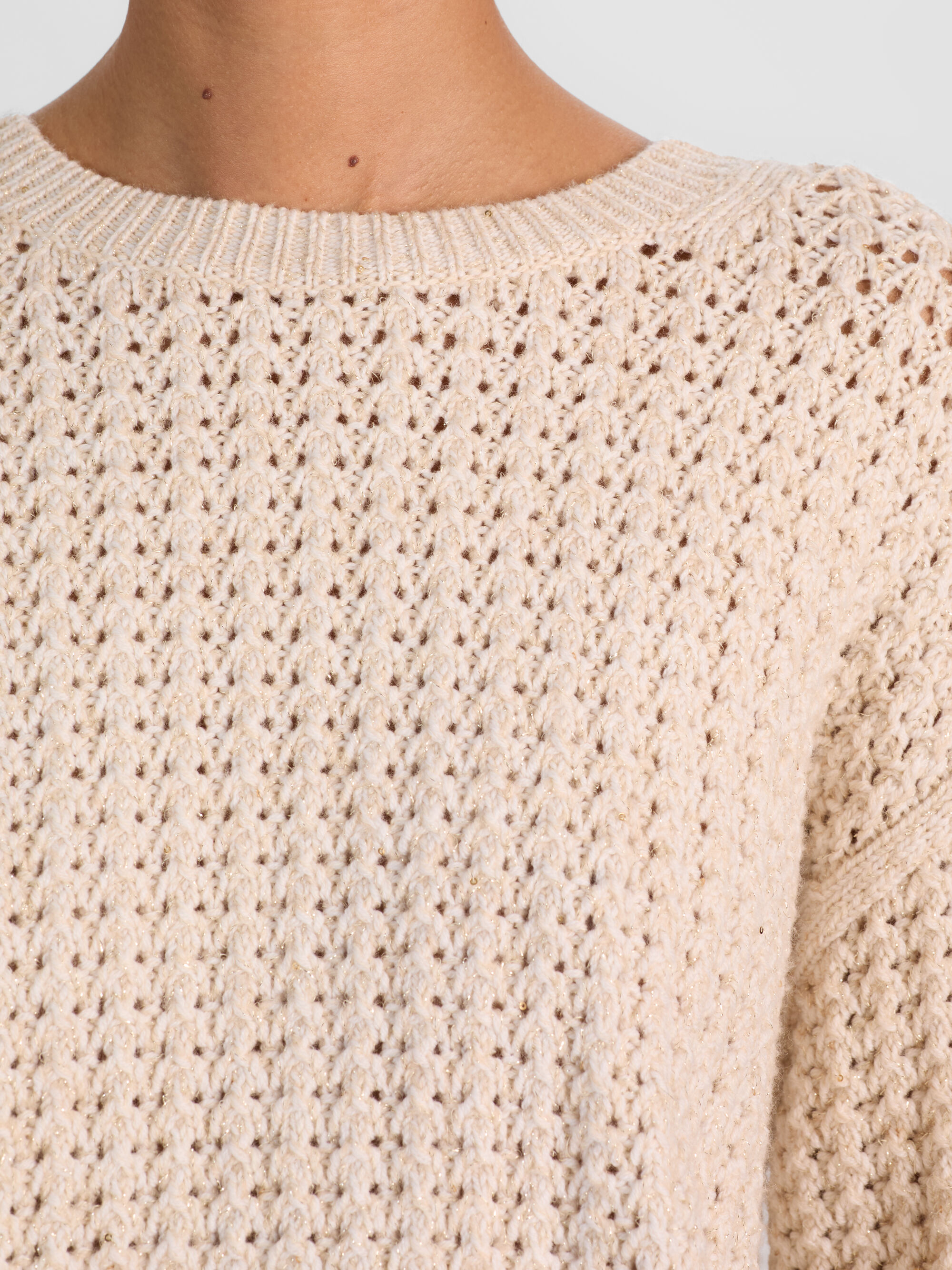 LIZA SPARKLE PULLOVER in OATMEAL MARL | ALICE + OLIVIA