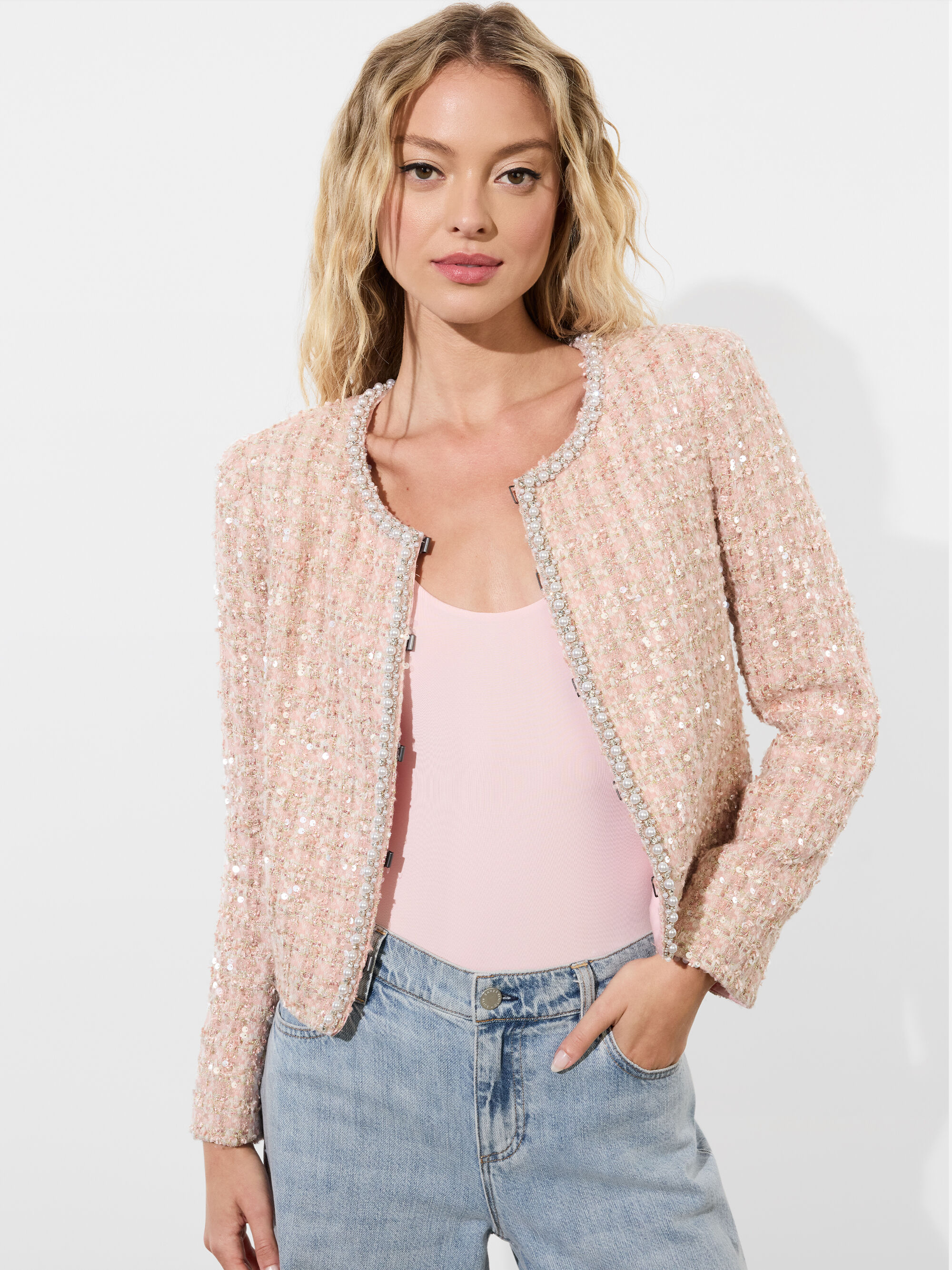 KIDMAN JACKET in PEARL BLUSH | ALICE + OLIVIA